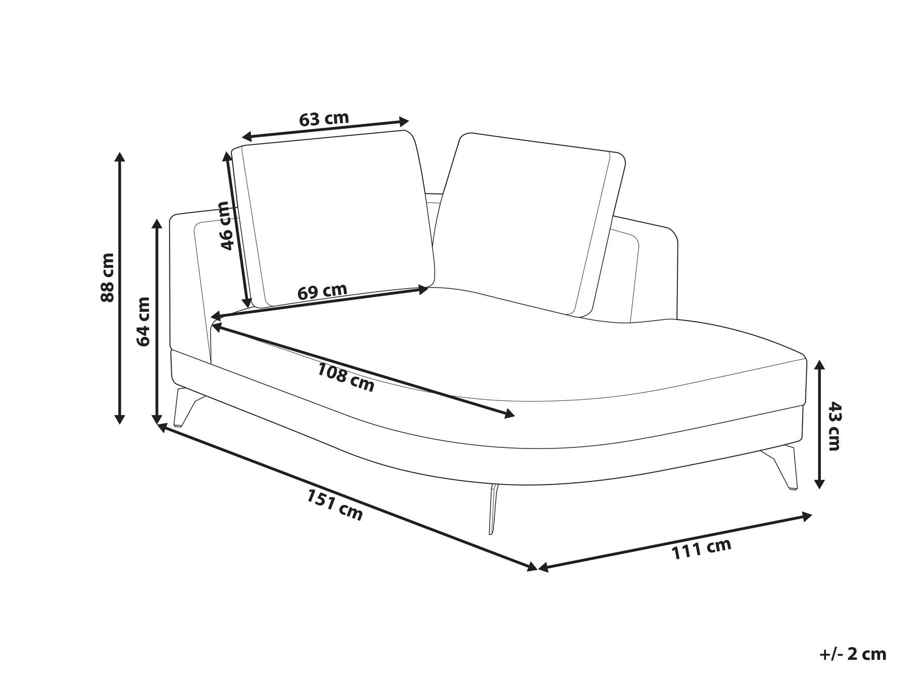 Chaise Longue MARUM Faux Linen Grey | Beliani.co.uk