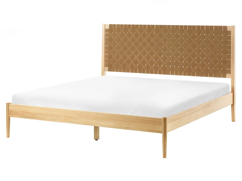 Bett mit Lattenrost ISTRES 160 x 200 cm Naturfarbene Esche | Beliani.at