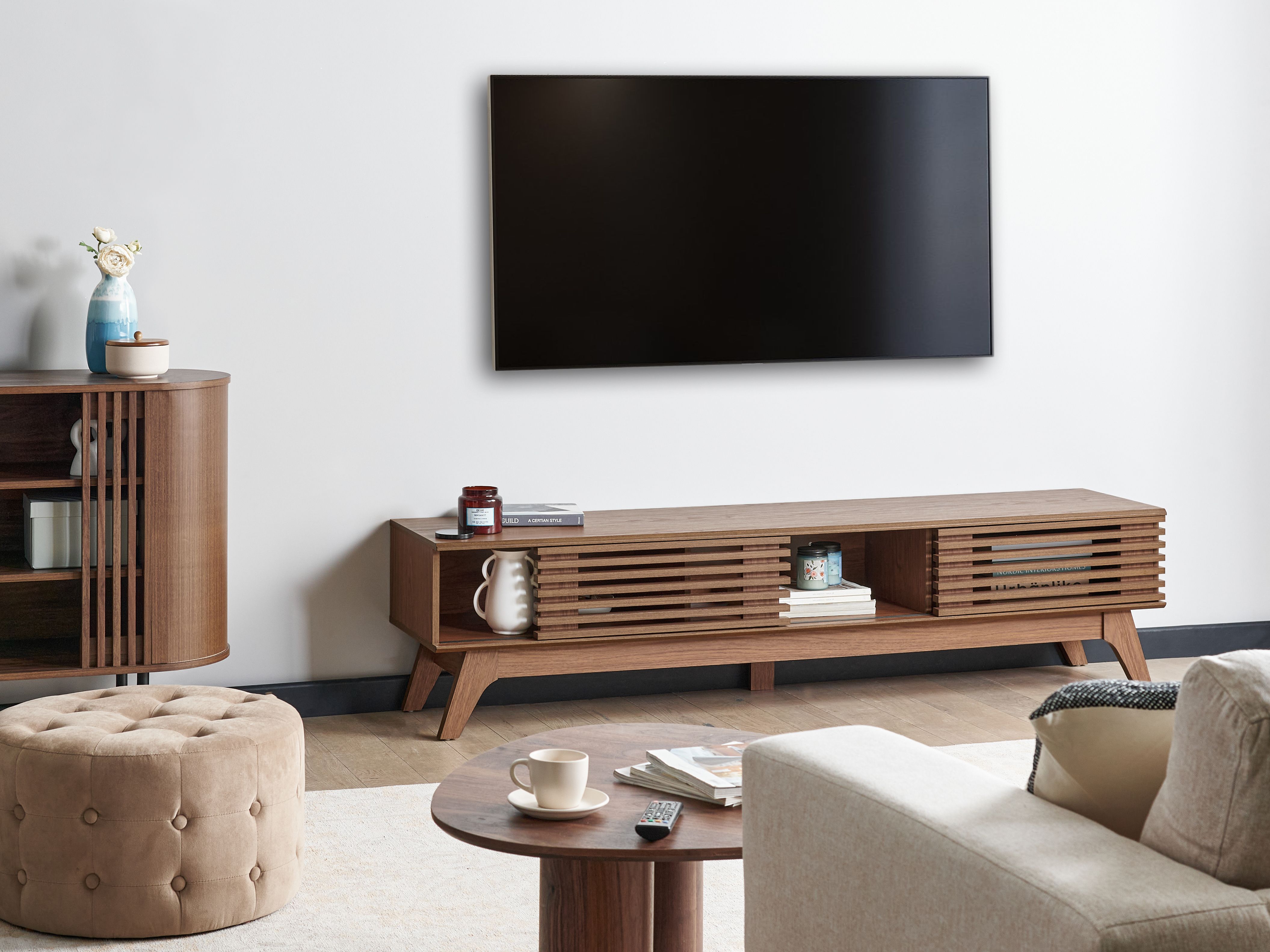 TV Stand TOLEDO Dark Brown | Beliani.co.uk