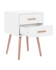 Mesa de cabeceira com 2 gavetas ALABAMA Branco | Beliani.pt