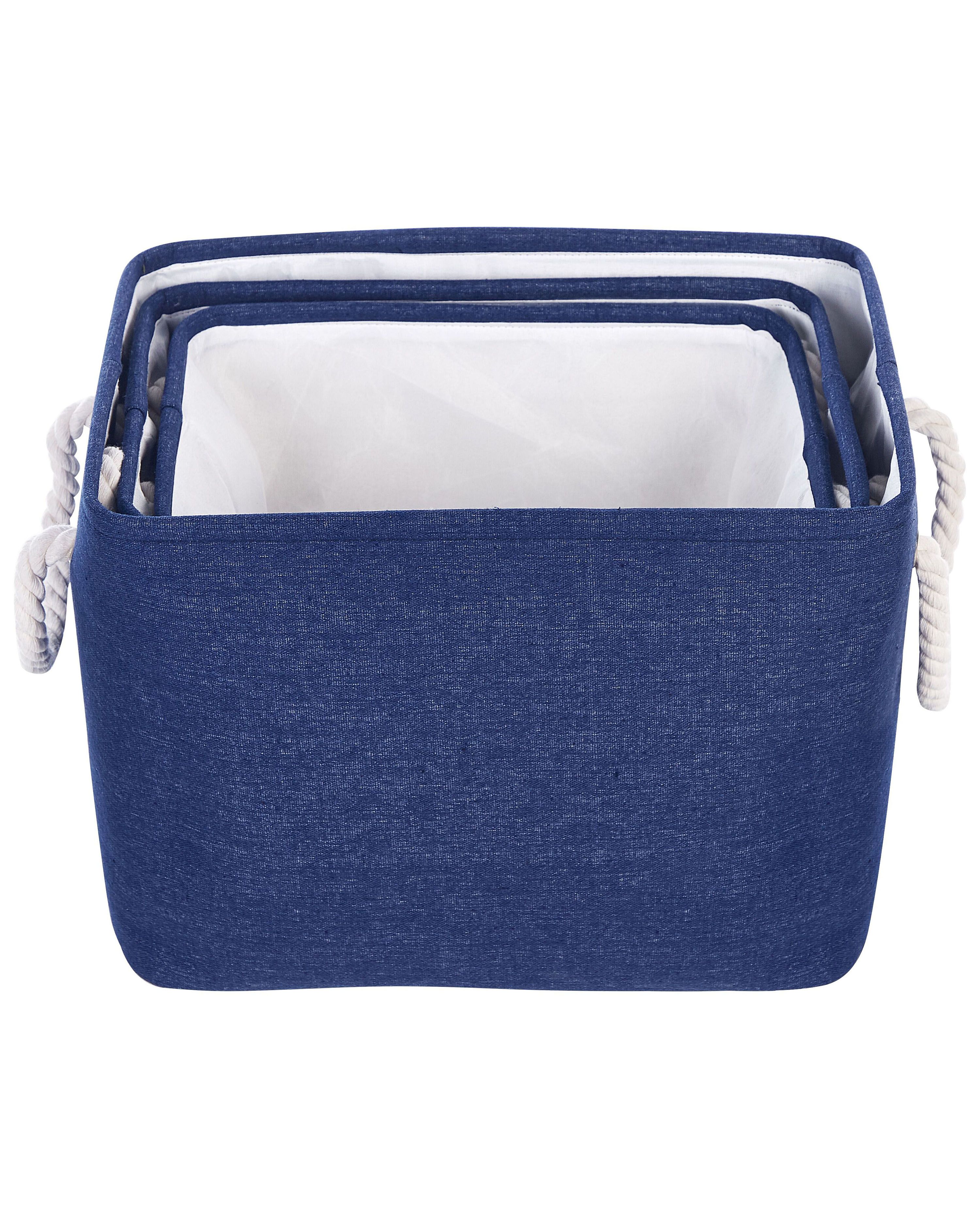 Sæt af 3 kurve DARQAB Bomuld Navy Blå | Beliani.dk