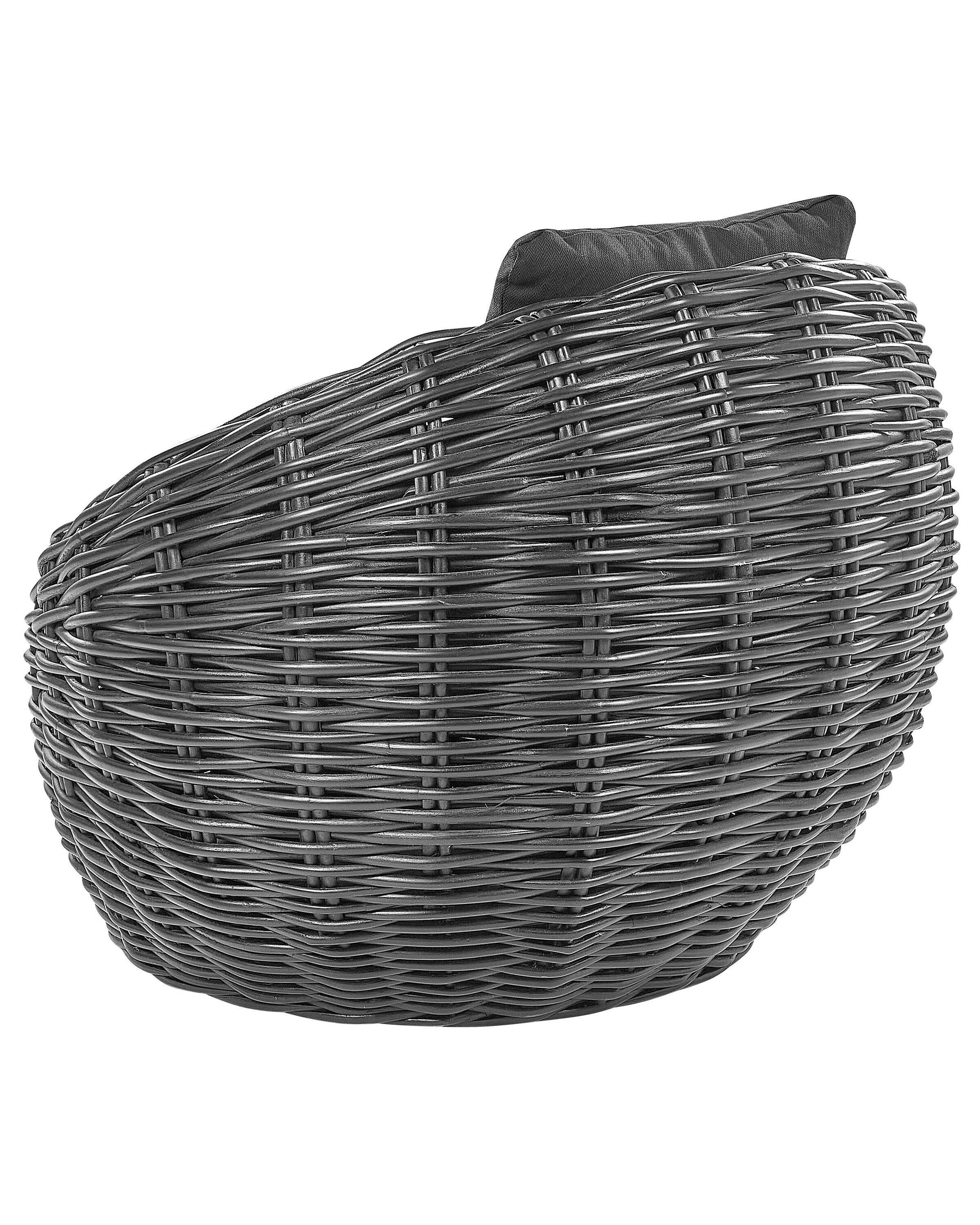 Krzesło ogrodowe LERICI Rattan Czarny | Beliani.pl