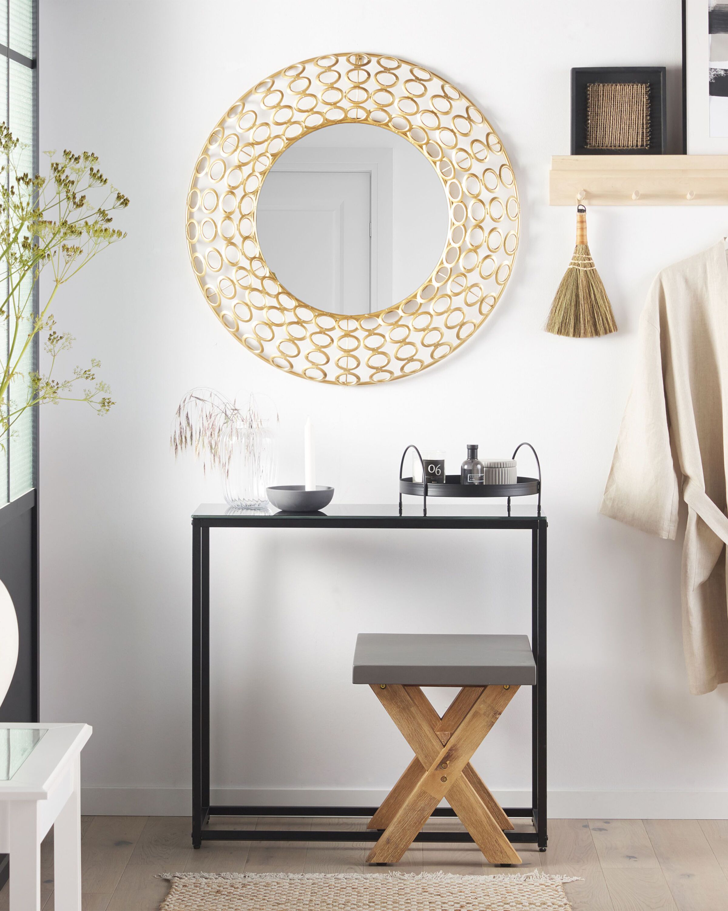 Wall Mirror BOURDON 80 cm 80 cm Metal Gold | Beliani.de