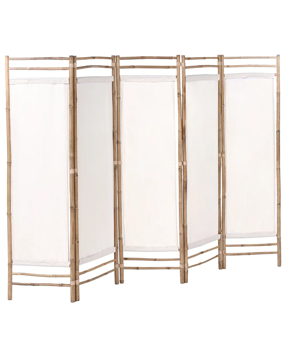 5-Panel Garden Privacy Screen ALBEROBELLO Folding Light Brown | Beliani.es