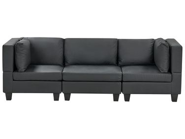 3-seters modulsofa imitert skinn svart UNSTAD | Beliani.no