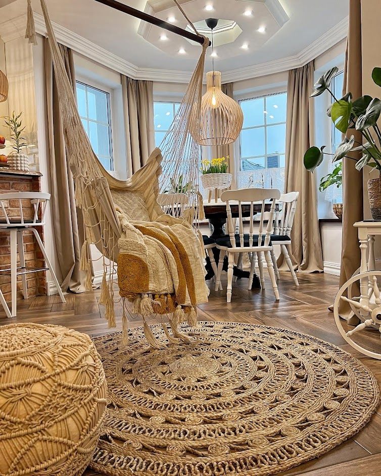 Tapete redondo de juta creme ⌀ 140 cm KERER | Beliani.pt