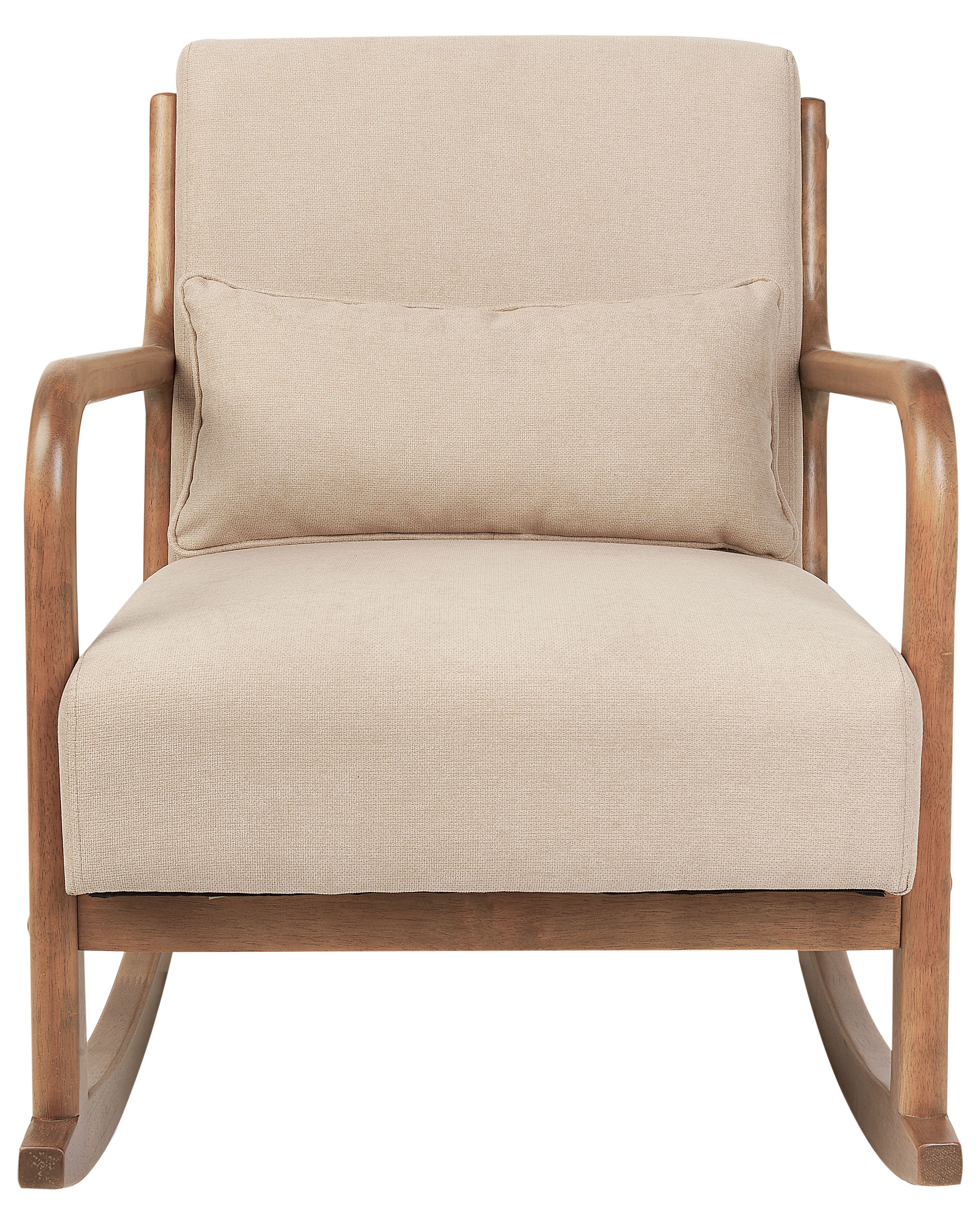 Rocking Chair Fabric Beige SKOVDE | Beliani.co.uk