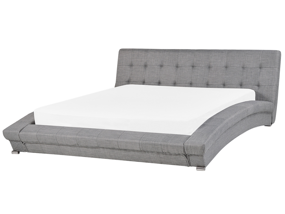 Fabric EU Super King Size Bed Grey LILLE Beliani