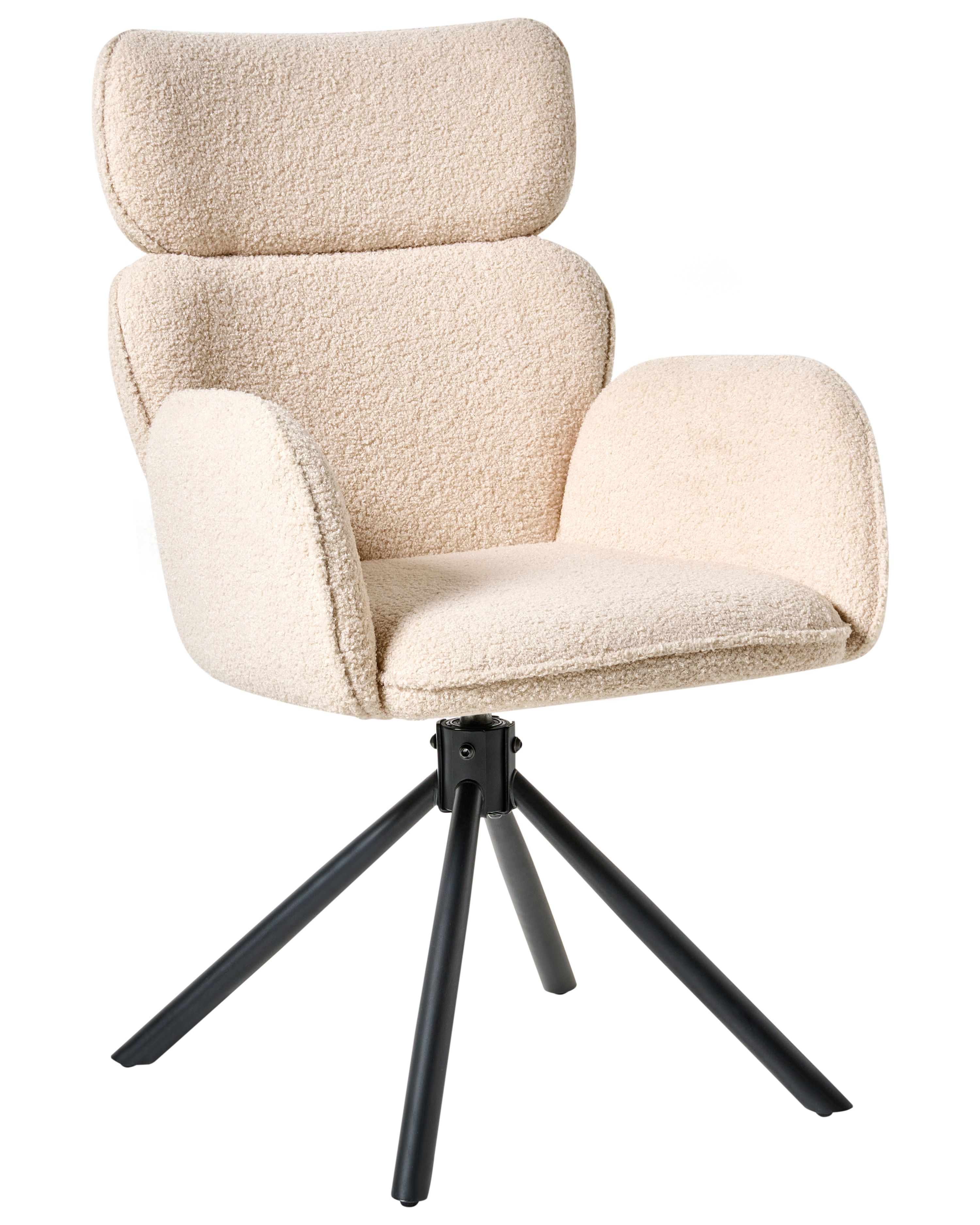 Dining Chair Swivel ALENE Boucle Light Beige | Beliani.hu