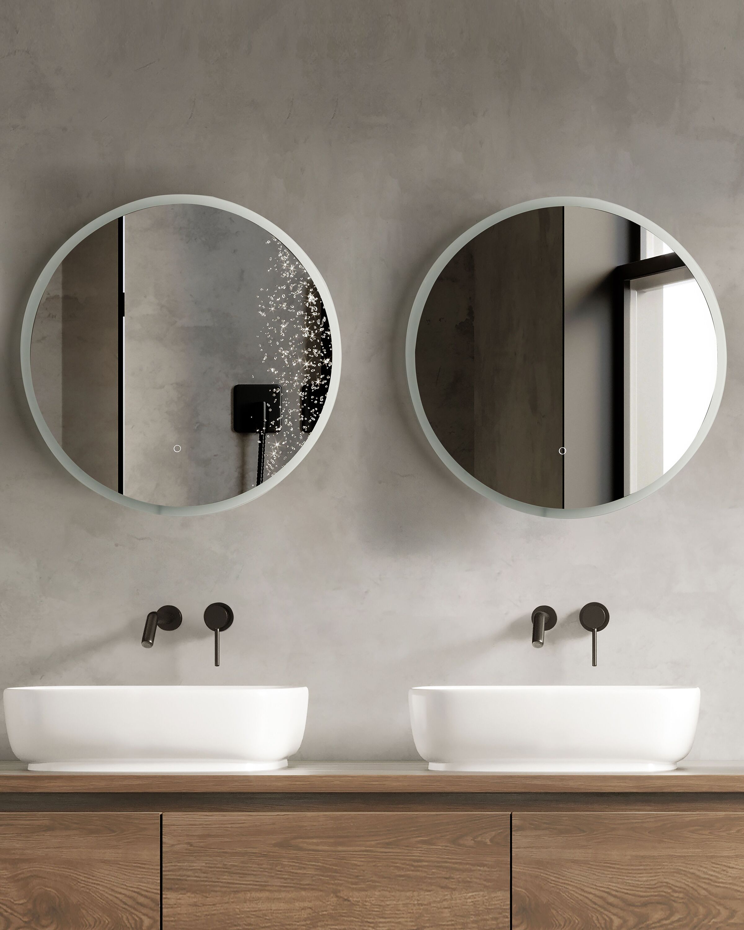 LED-Badezimmer-Spiegel DEAUVILLE 79 cm 79 cm Silber | Beliani.at