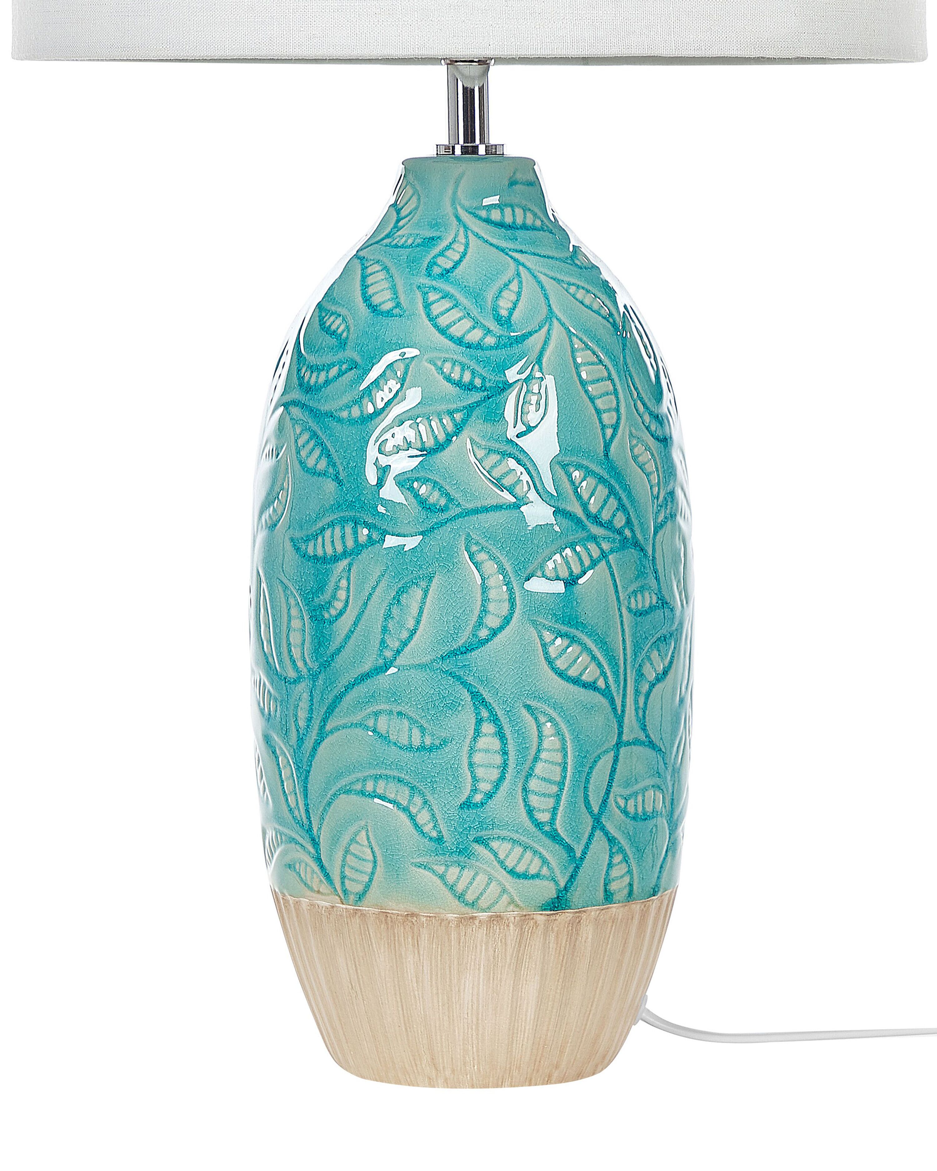Table Lamp ATABA Ceramic Turquoise | Beliani.co.uk