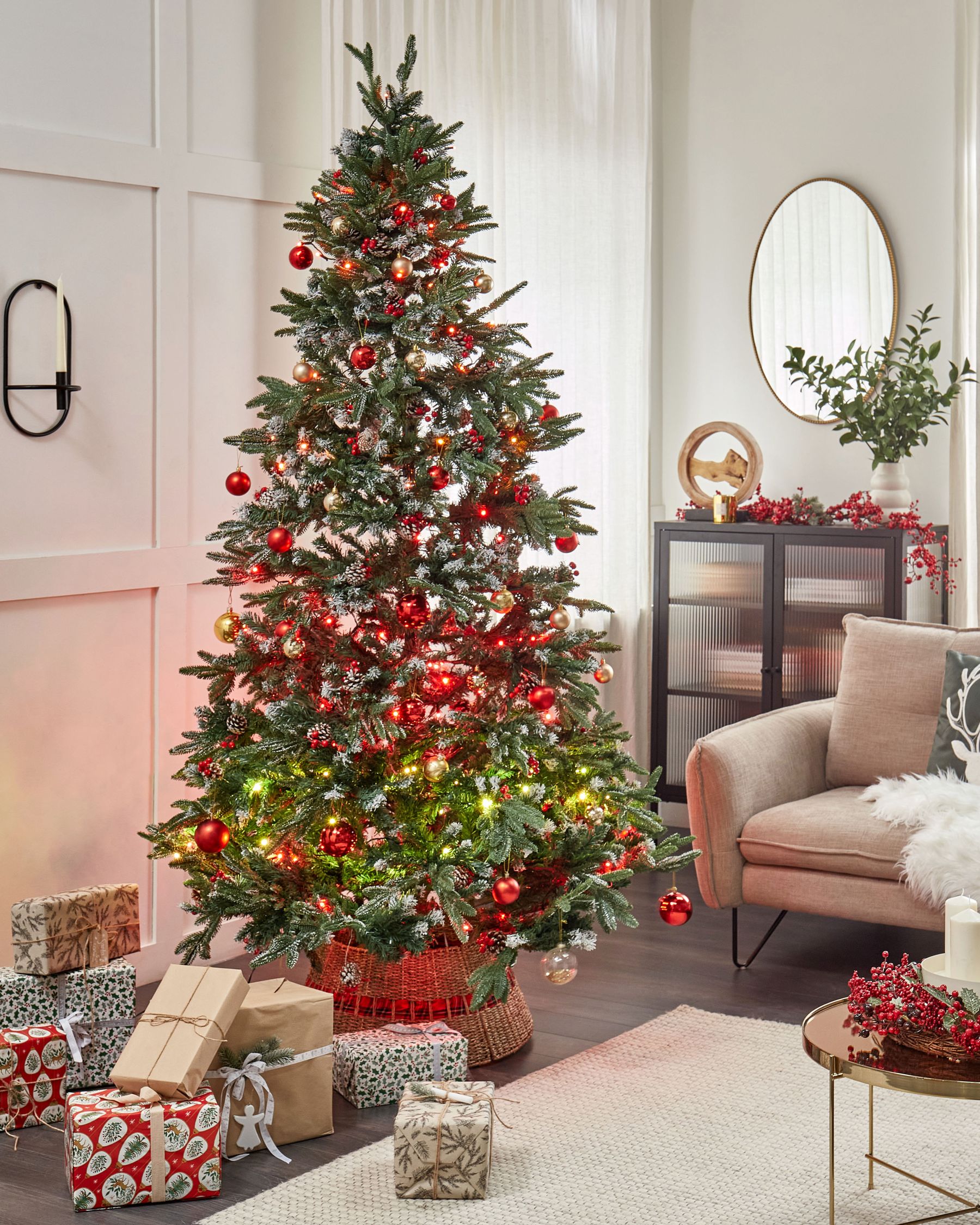 Frosted Christmas Tree 240 cm Green DENALI | Beliani.co.uk