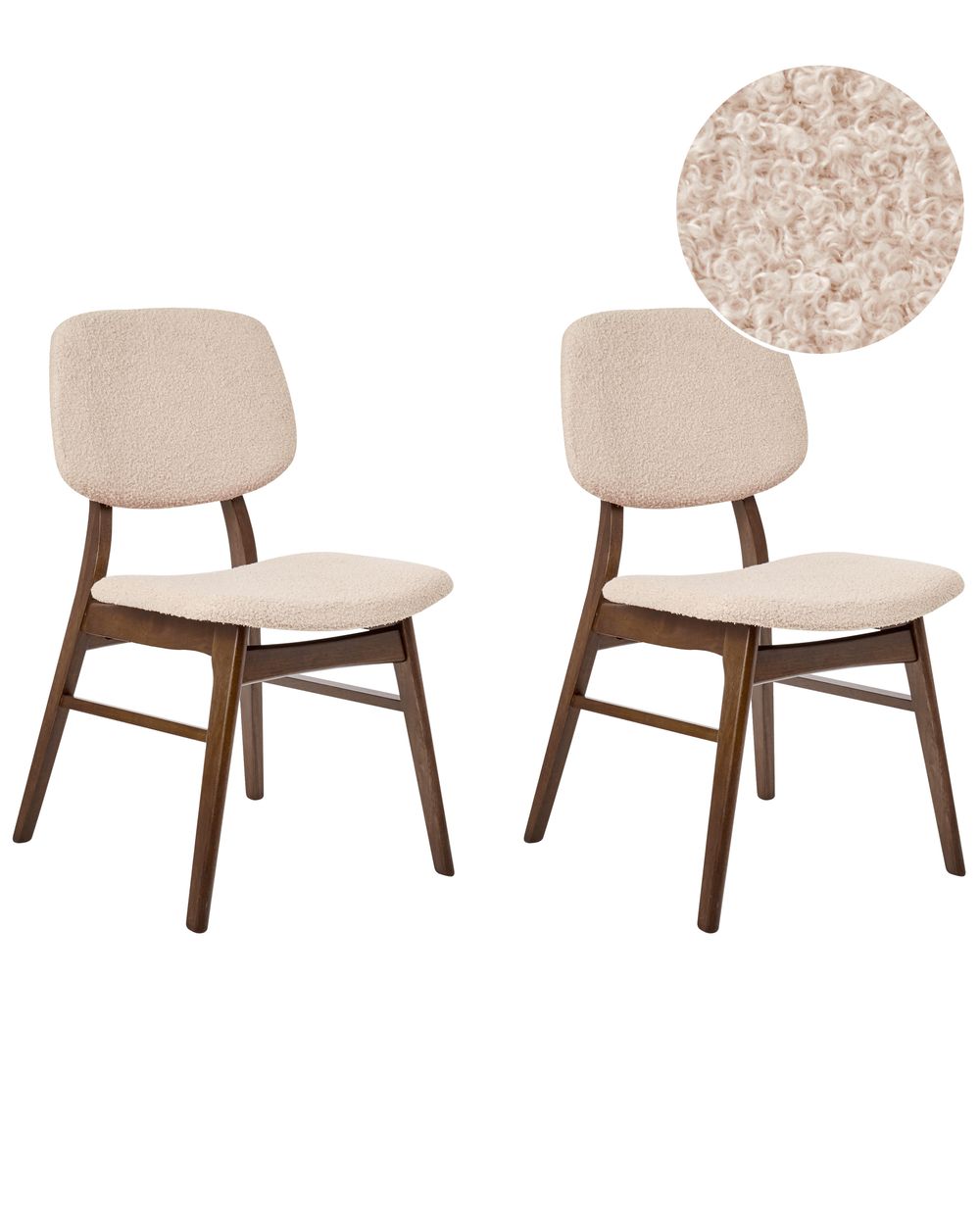 Set of 2 Dining Chairs ELLA Wood Light Beige Beliani