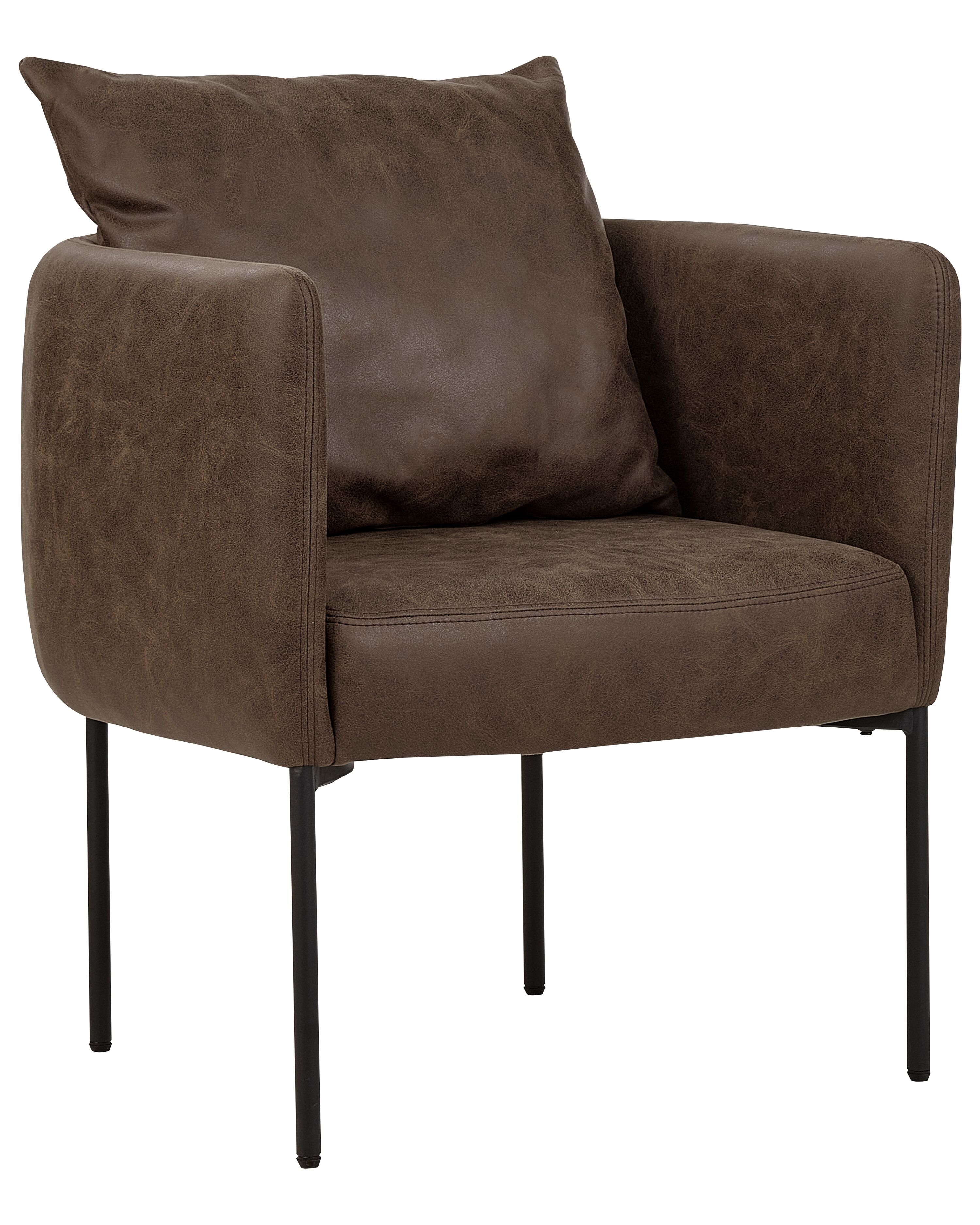 Armchair MALMOS Faux Leather Dark Brown | Beliani.co.uk