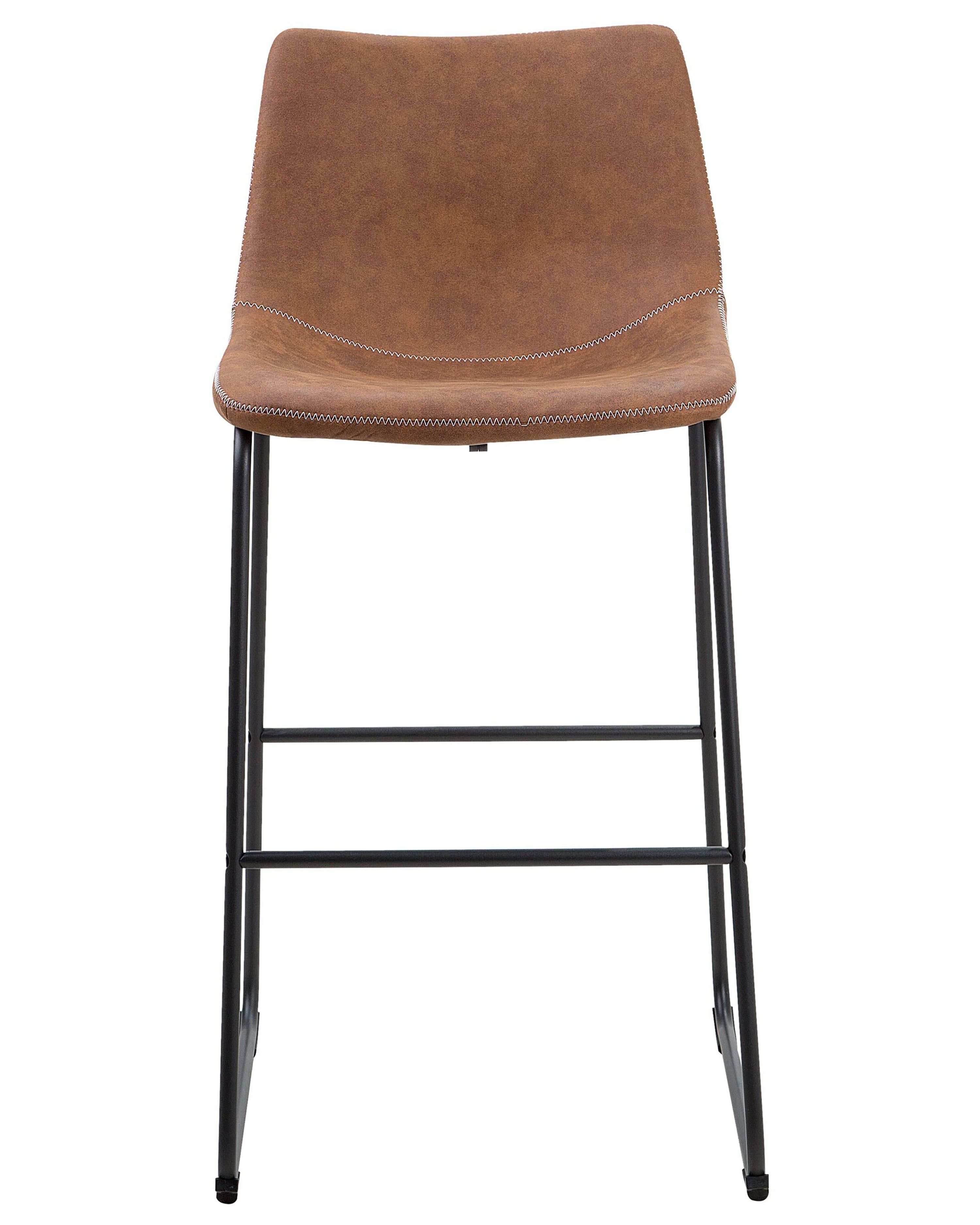 Set of 2 Bar Chairs FRANKS Golden Brown | Beliani.co.uk