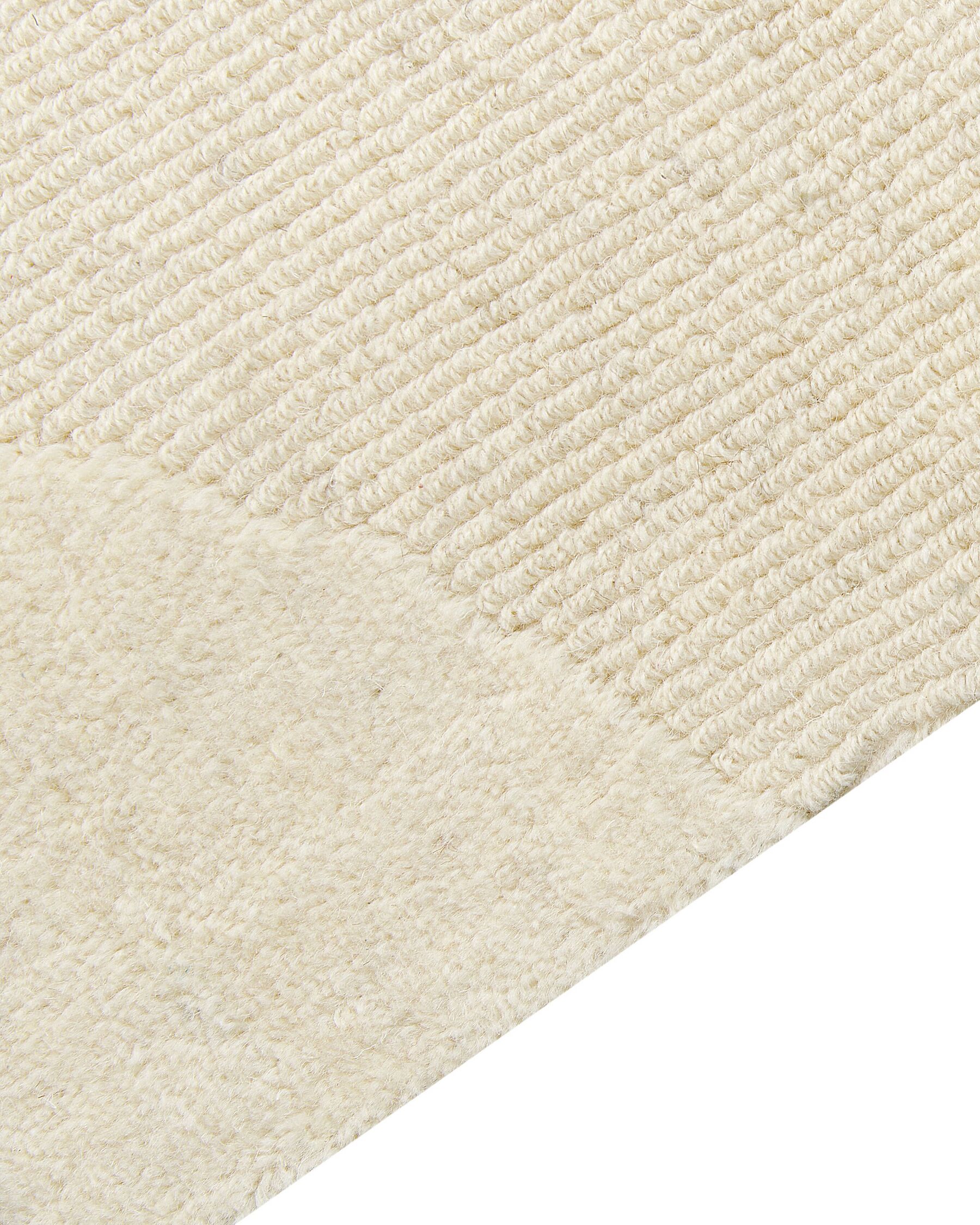 Rug SASNAK Beige 300 x 400 cm Wool | Beliani.co.uk
