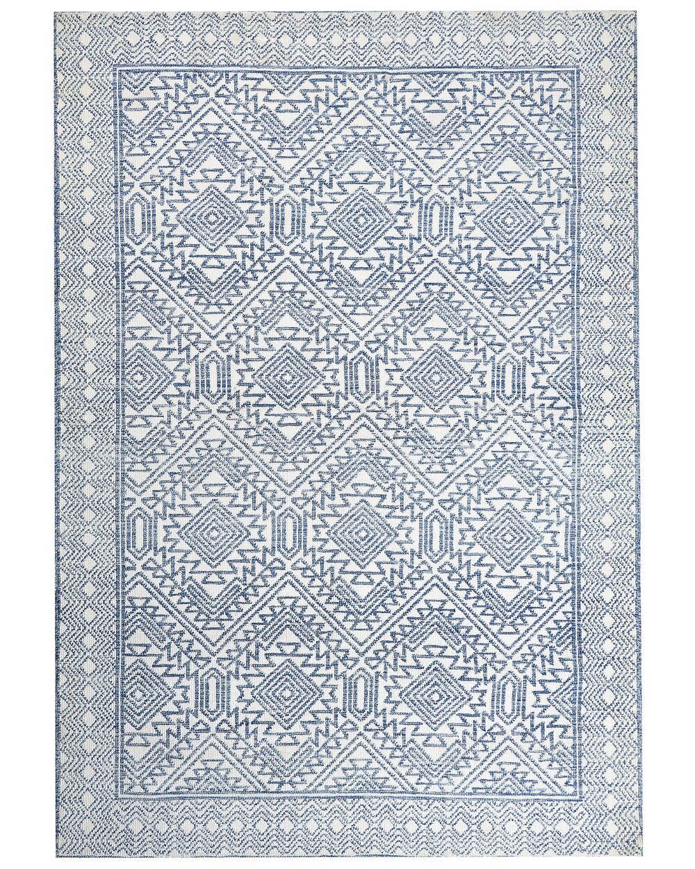 Area Rug 160 x 230 cm Blue and White KAWAS | Beliani.co.uk