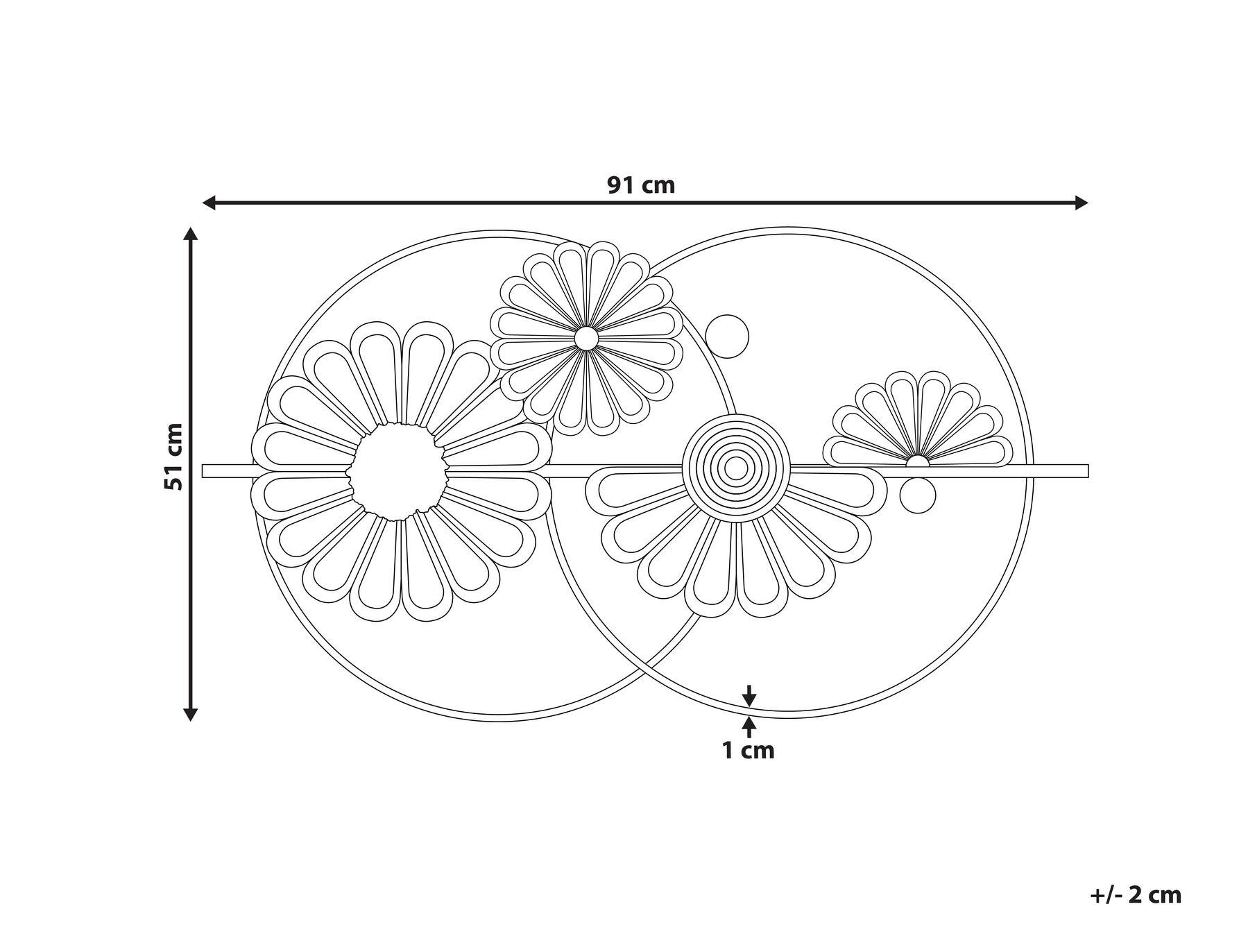 Wall Decor Flower PROMETHIUM Metal 51 cm Gold | Beliani.co.uk