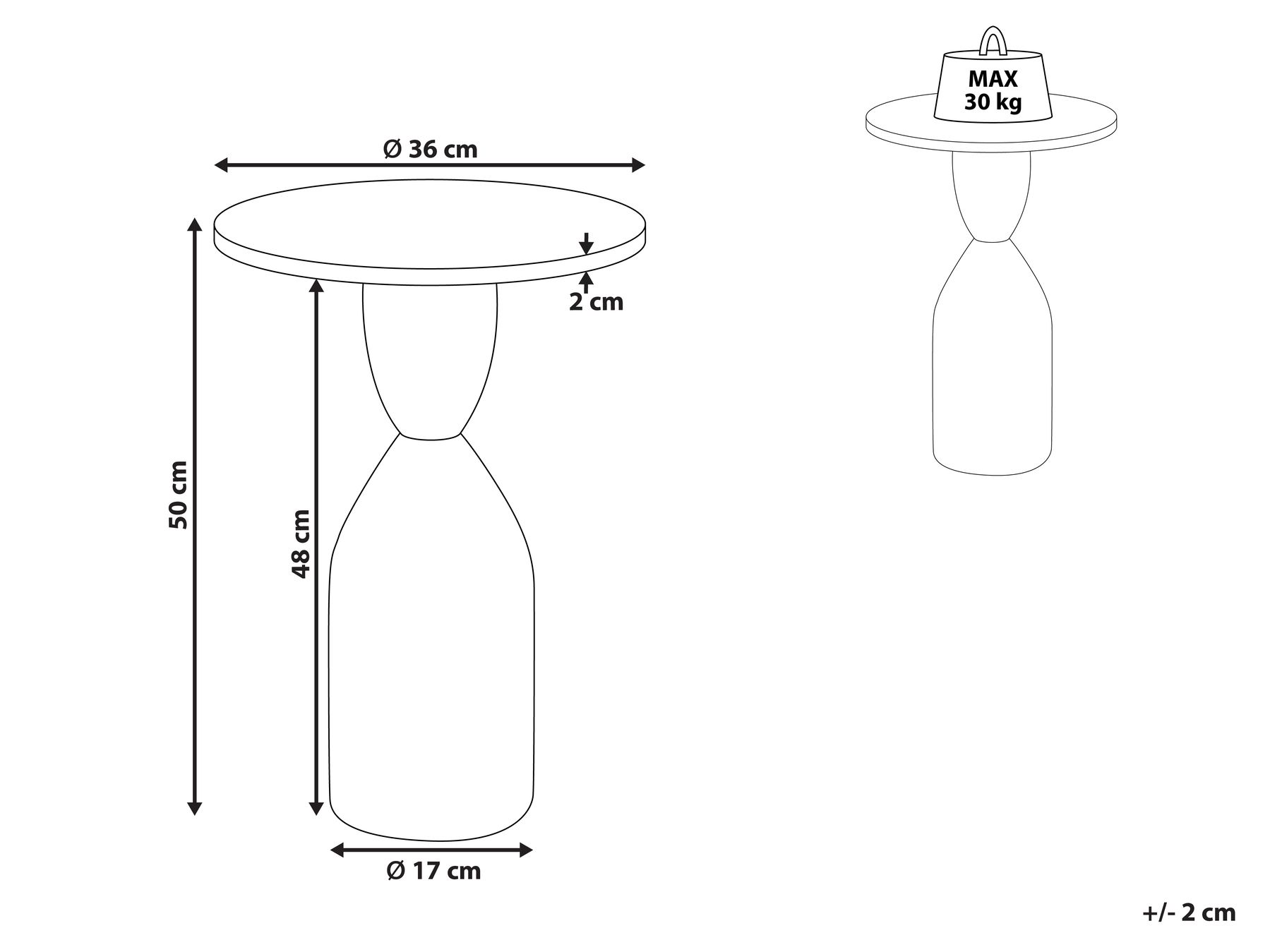 Side Table WALLULA Mango Wood Brown | Beliani.hu