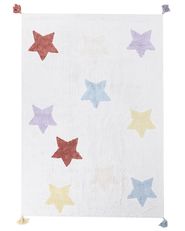 Cotton Kids Area Rug Stars Print 140 x 200 cm Multicolour MEREVI ...