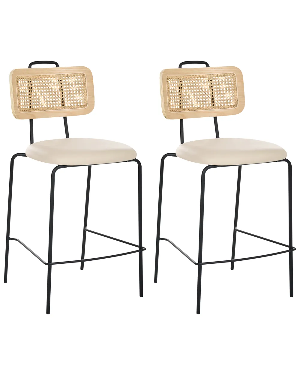 Set of 2 Bar Chairs ADEL Light Beige | Beliani.nl