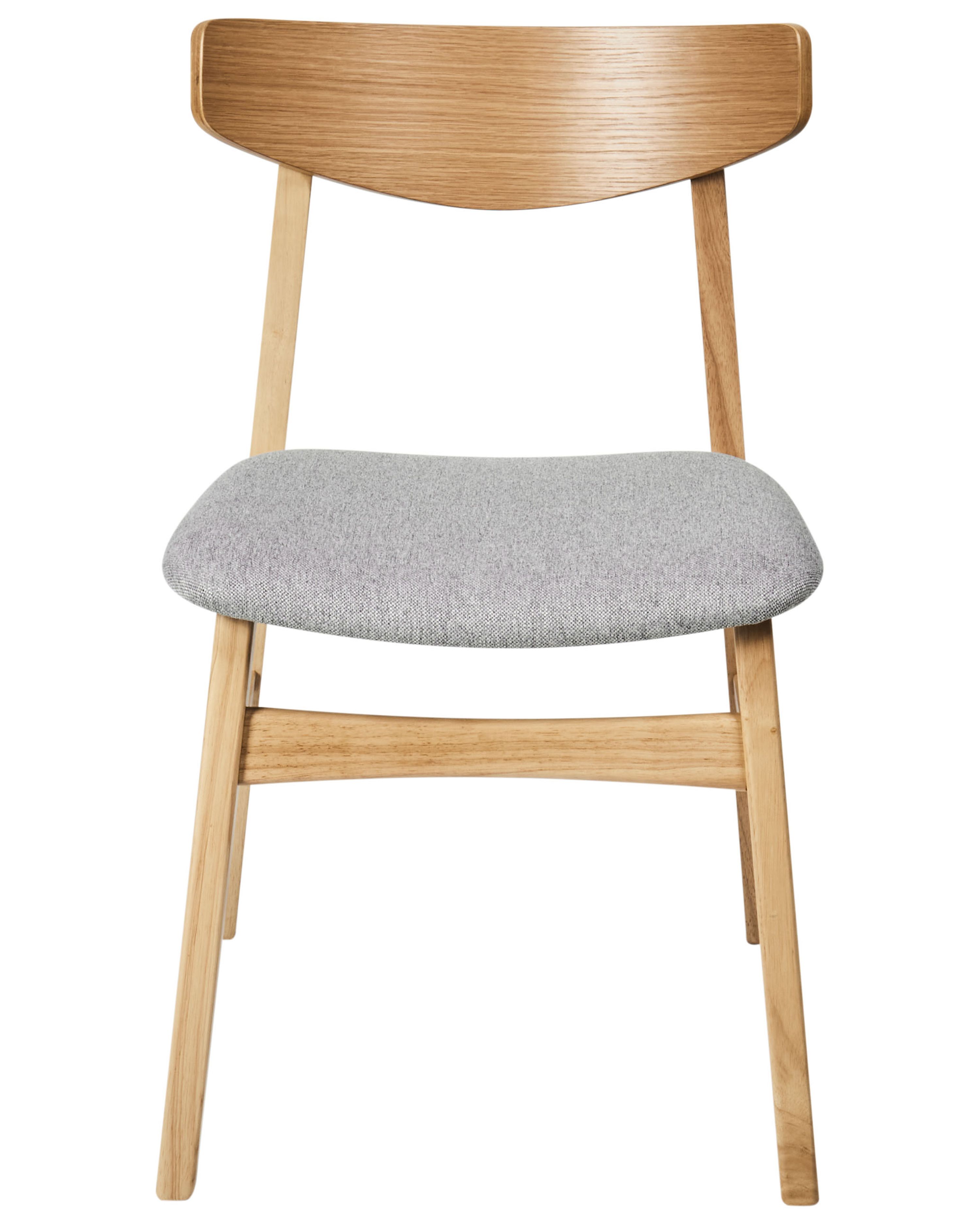 Set of 2 Dining Chairs SMILEY Wood Light Grey | Beliani.co.uk