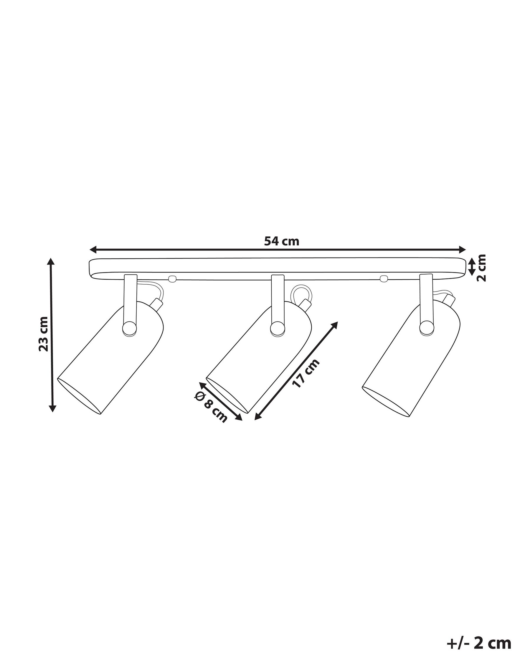 3 Light Spotlight TYRIA Adjustable Metal Black | Beliani.co.uk