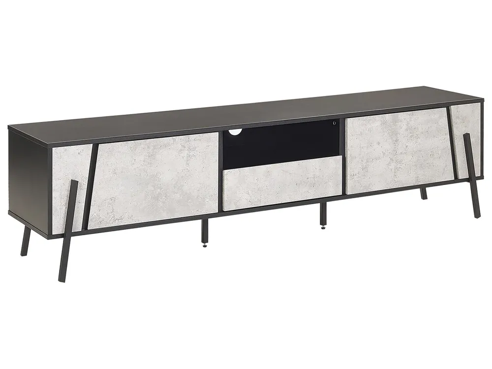 TV Stand BLACKPOOL Grey Concrete Effect | Beliani.co.uk