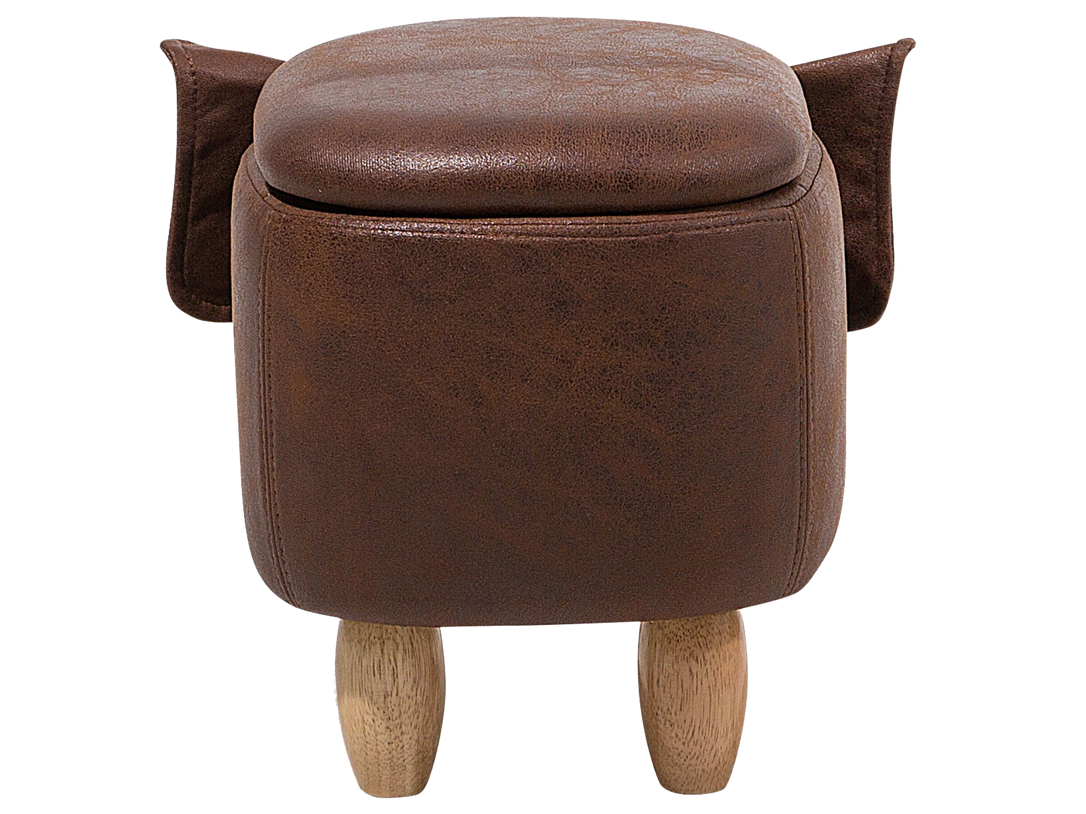 Faux Leather Storage Animal Stool Brown ELEPHANT | Beliani.co.uk