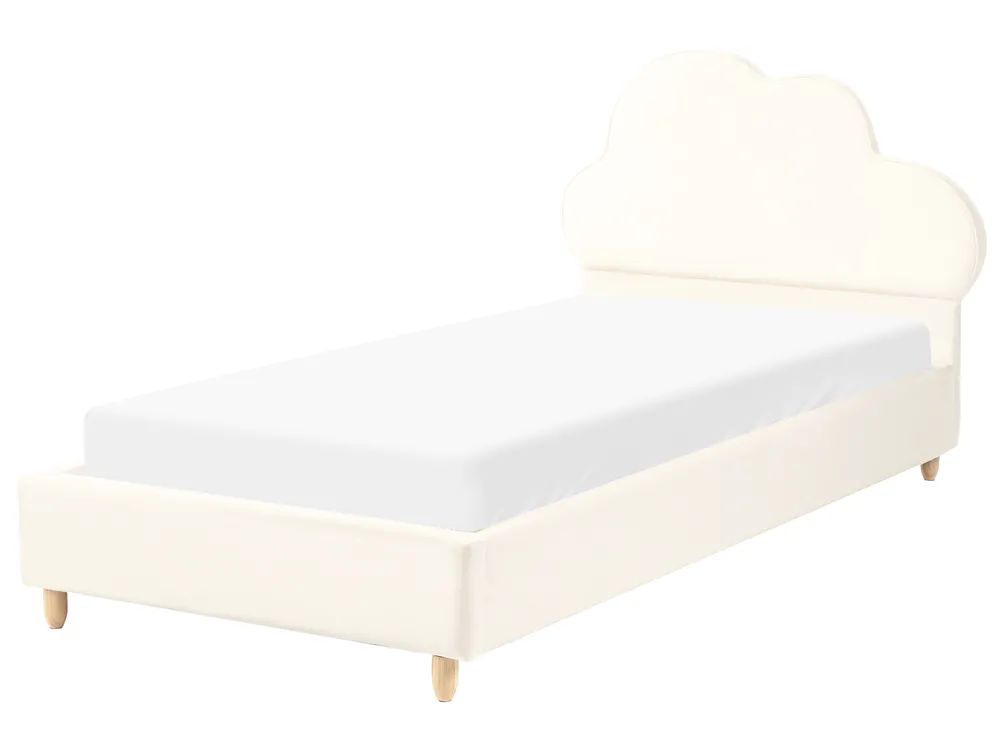 Kids Bed Cloud Velvet BELLEVUE 90 x 200 cm (EU Single) Light Beige ...