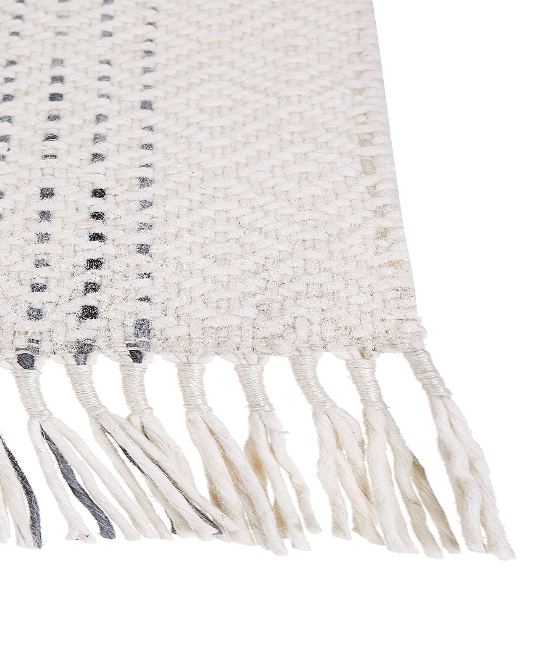 Teppich Wolle weiß / grau 160 x 230 cm Kurzflor OMERLI | Beliani.de