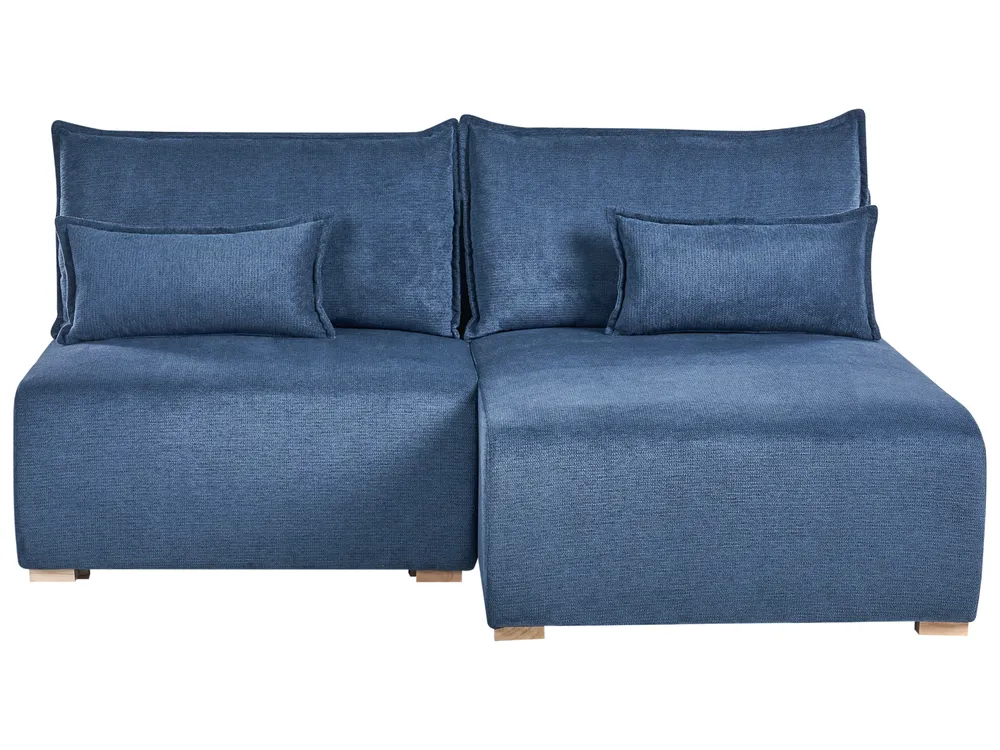 Sofá modular esquinero NERBO Tela Azul Izquierda | Beliani.es
