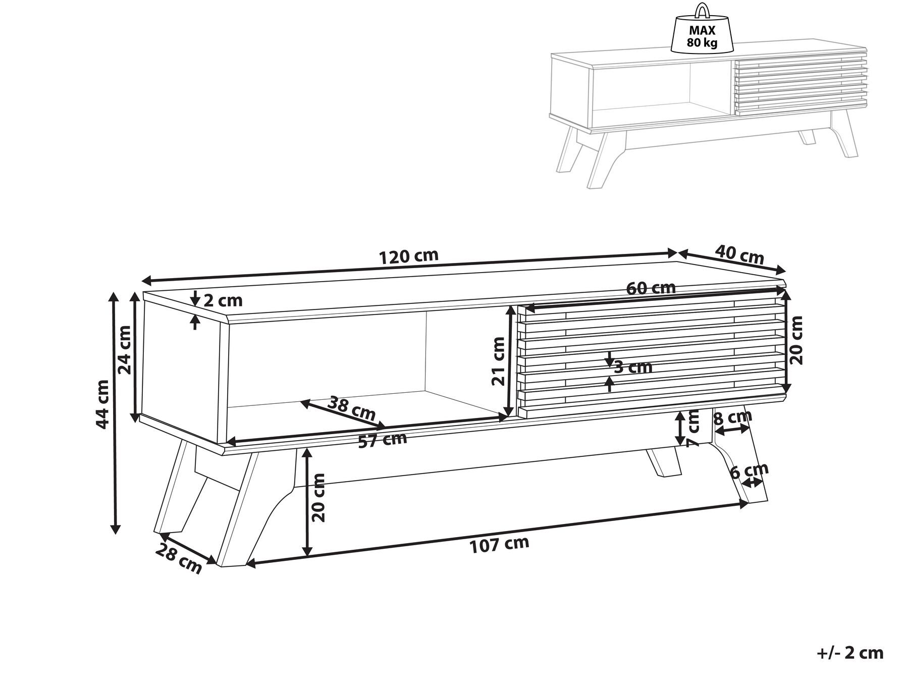 TV Stand TOLEDO Dark Brown | Beliani.co.uk