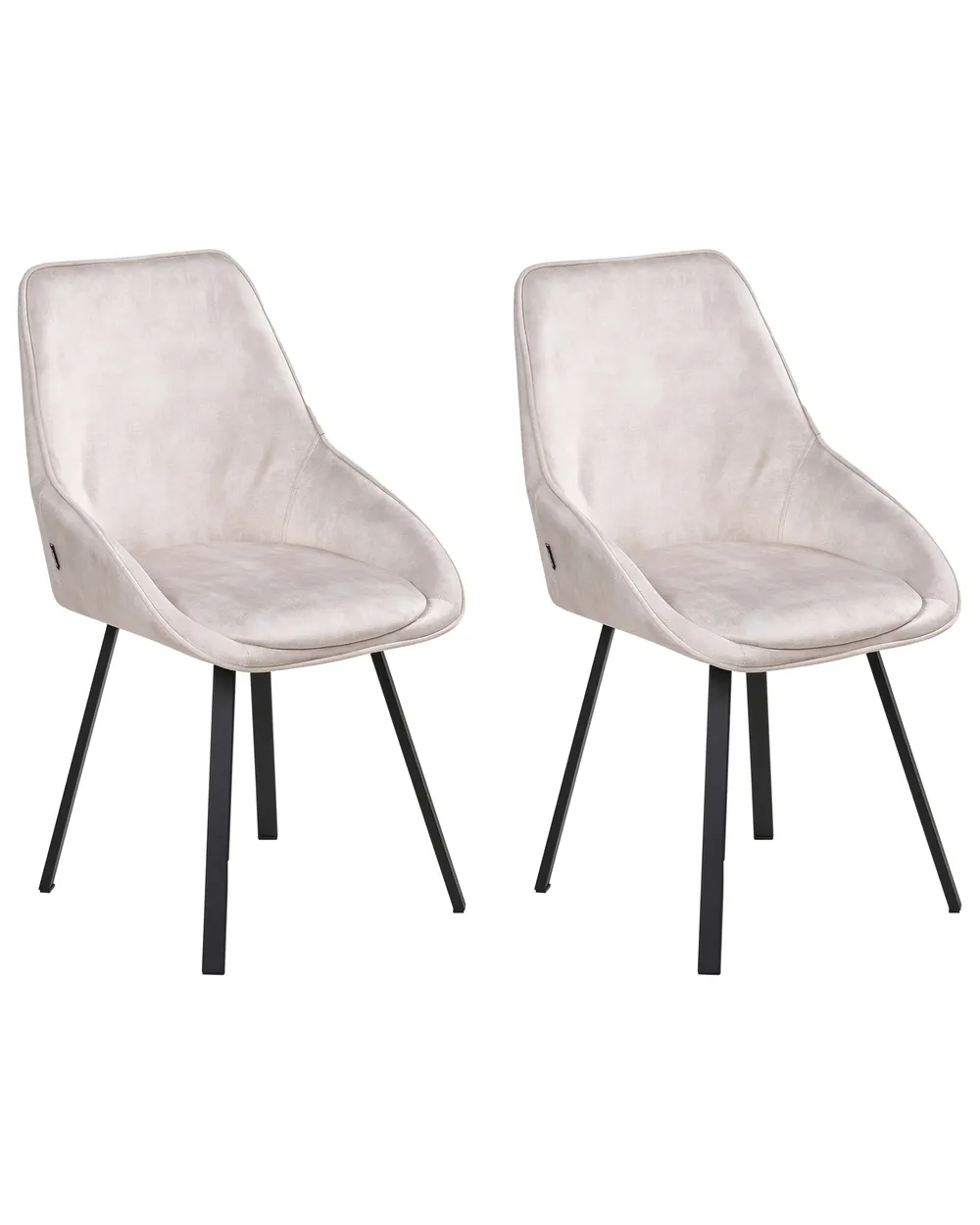Set of 2 Dining Chairs TERLTON Velvet Light Beige | Beliani.ch