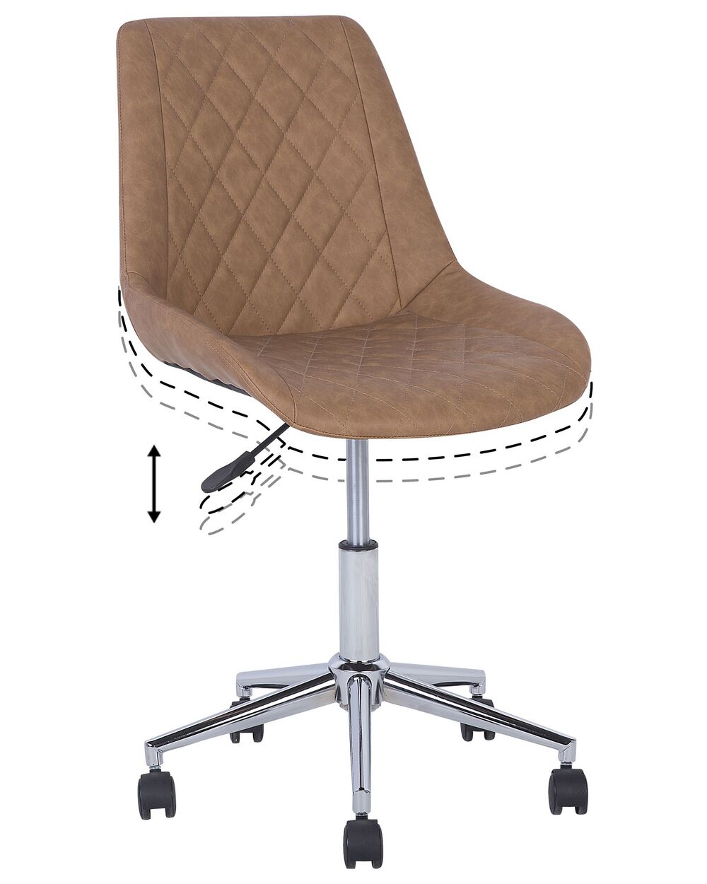 Faux Leather Armless Desk Chair Golden Brown MARIBEL Beliani