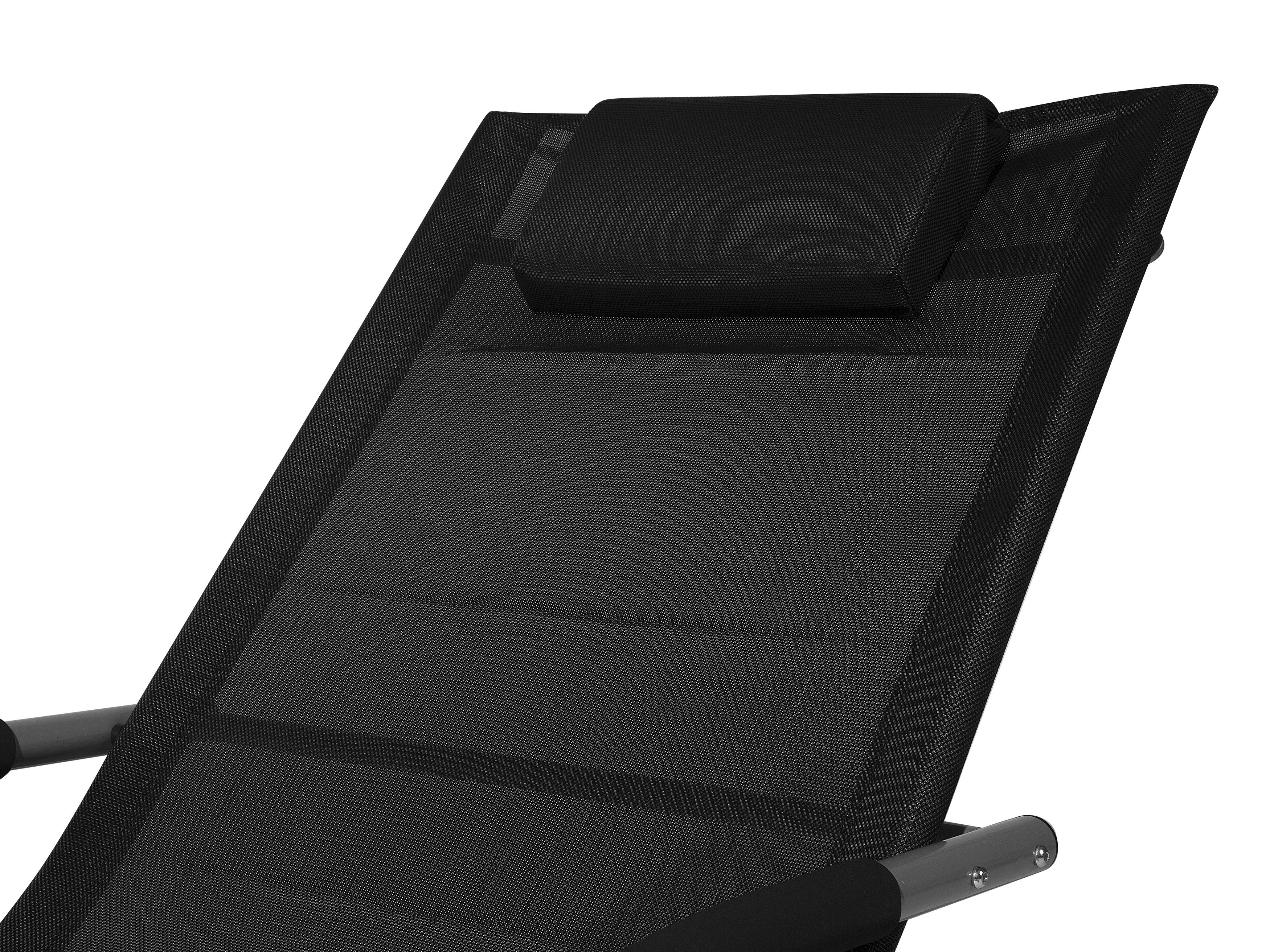 Rocking Sun Lounger CARANO Metal Black | Beliani.co.uk