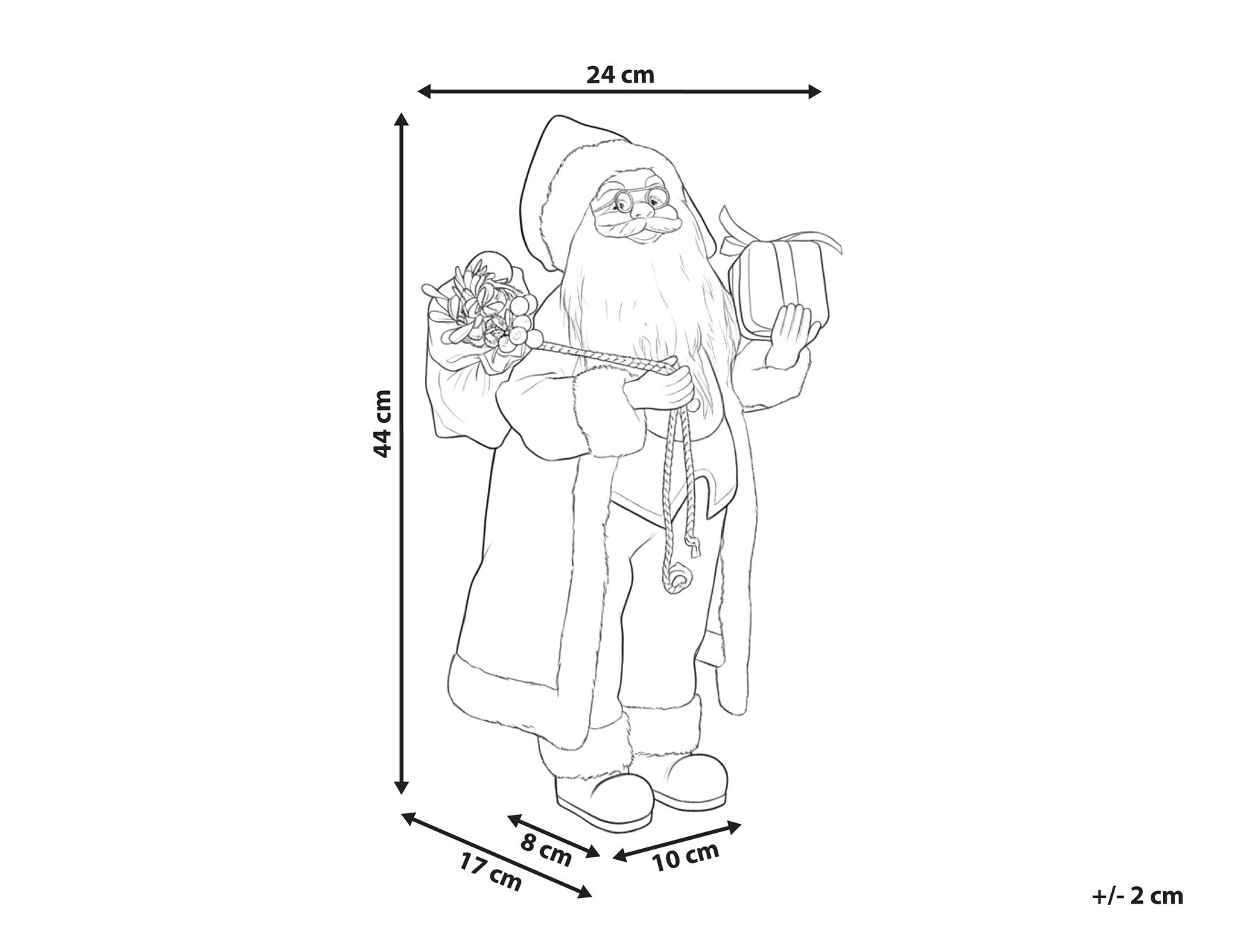 Christmas Decoration RAMVATN Santa Claus 44 cm Red | Beliani.cz