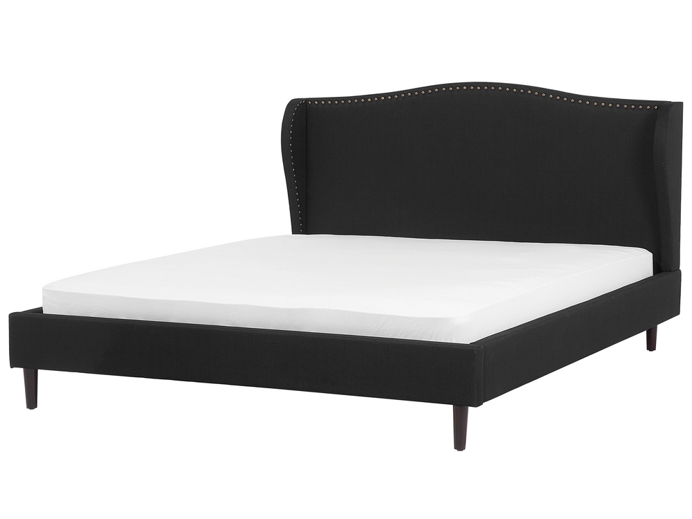Fabric EU Super King Size Bed Black COLMAR Beliani