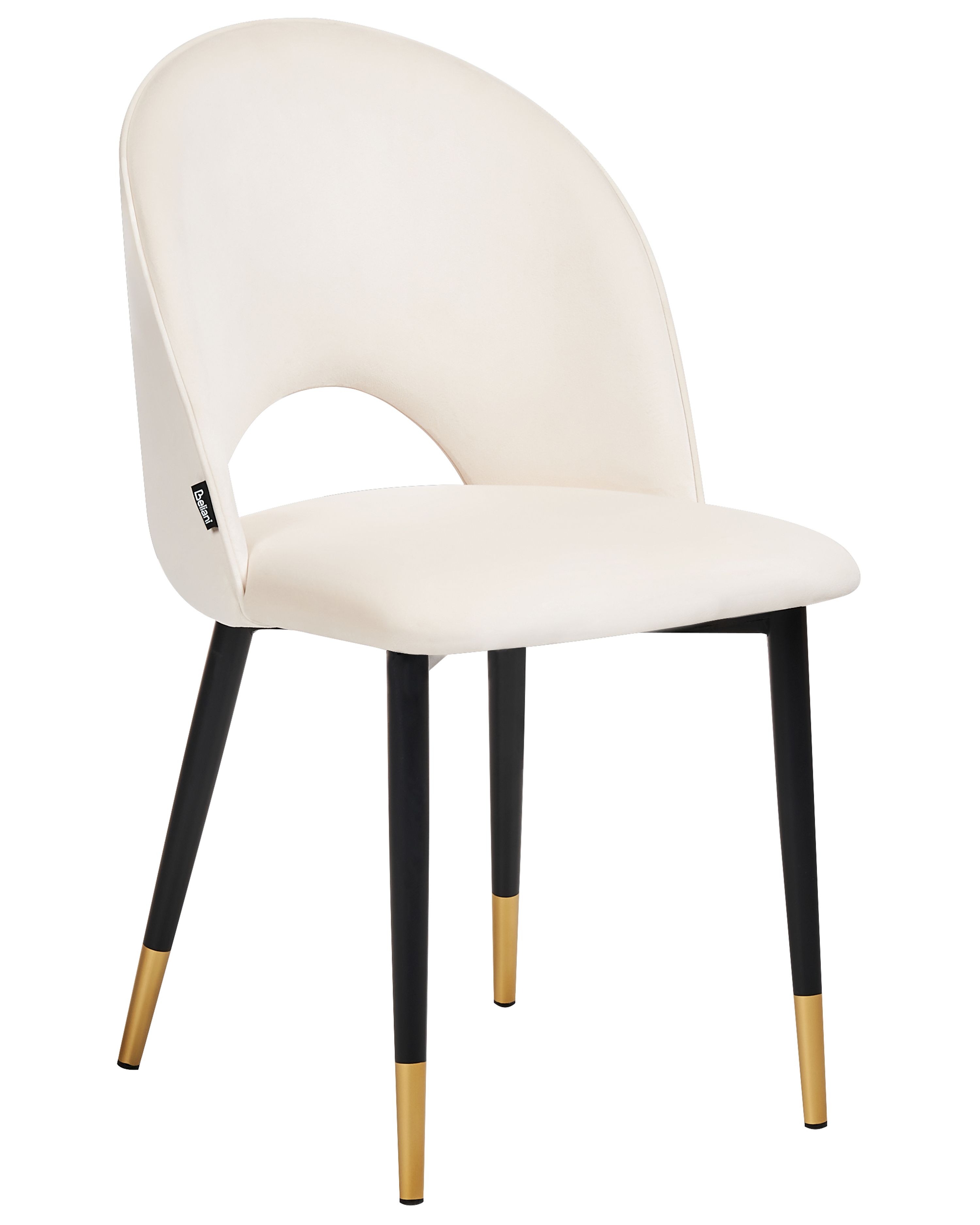 Set med 2 matstolar MAGALIA Sammet Beige | Beliani.se