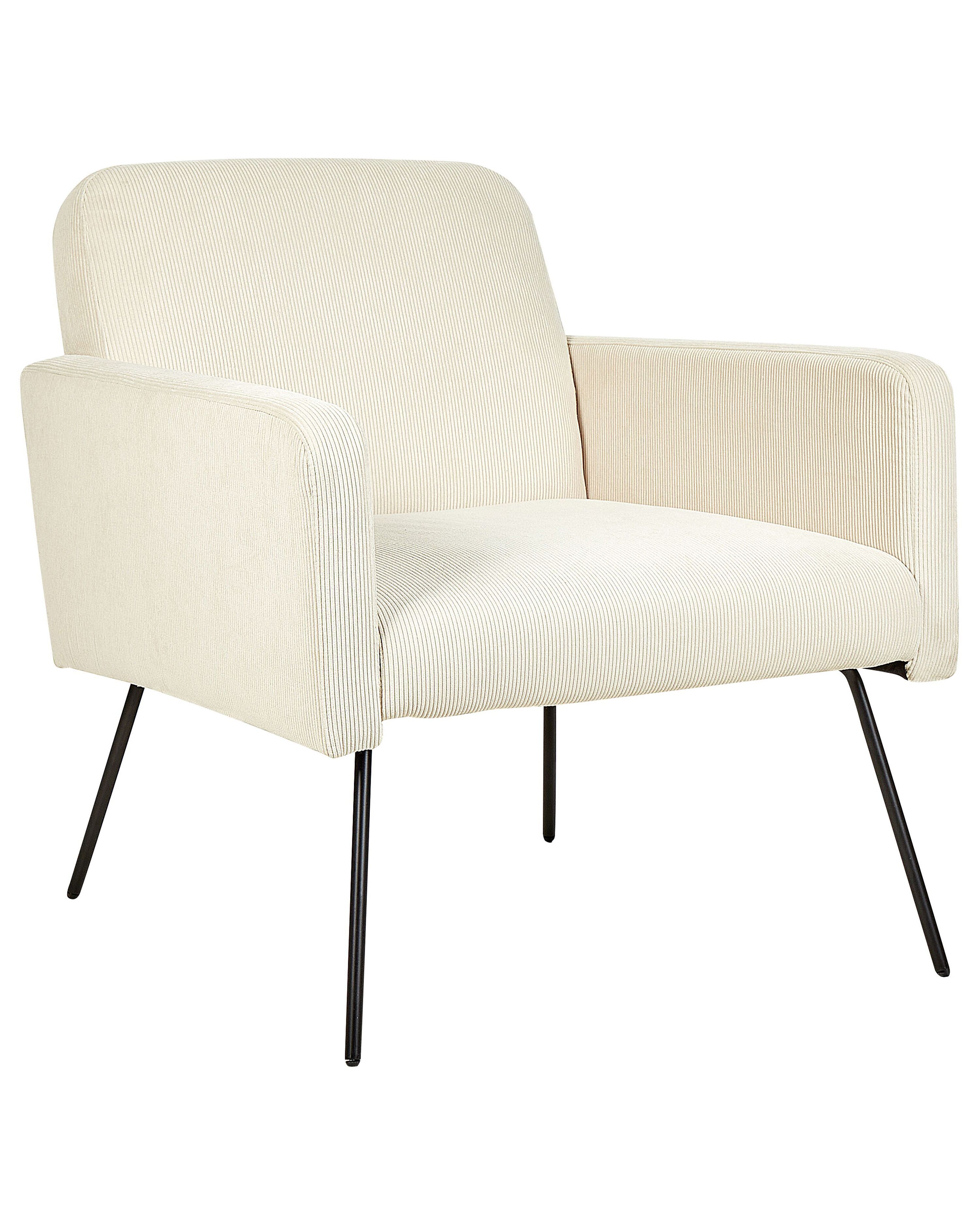 Nojatuoli NARKEN vakosametti Kermanvalkoinen | Beliani.fi