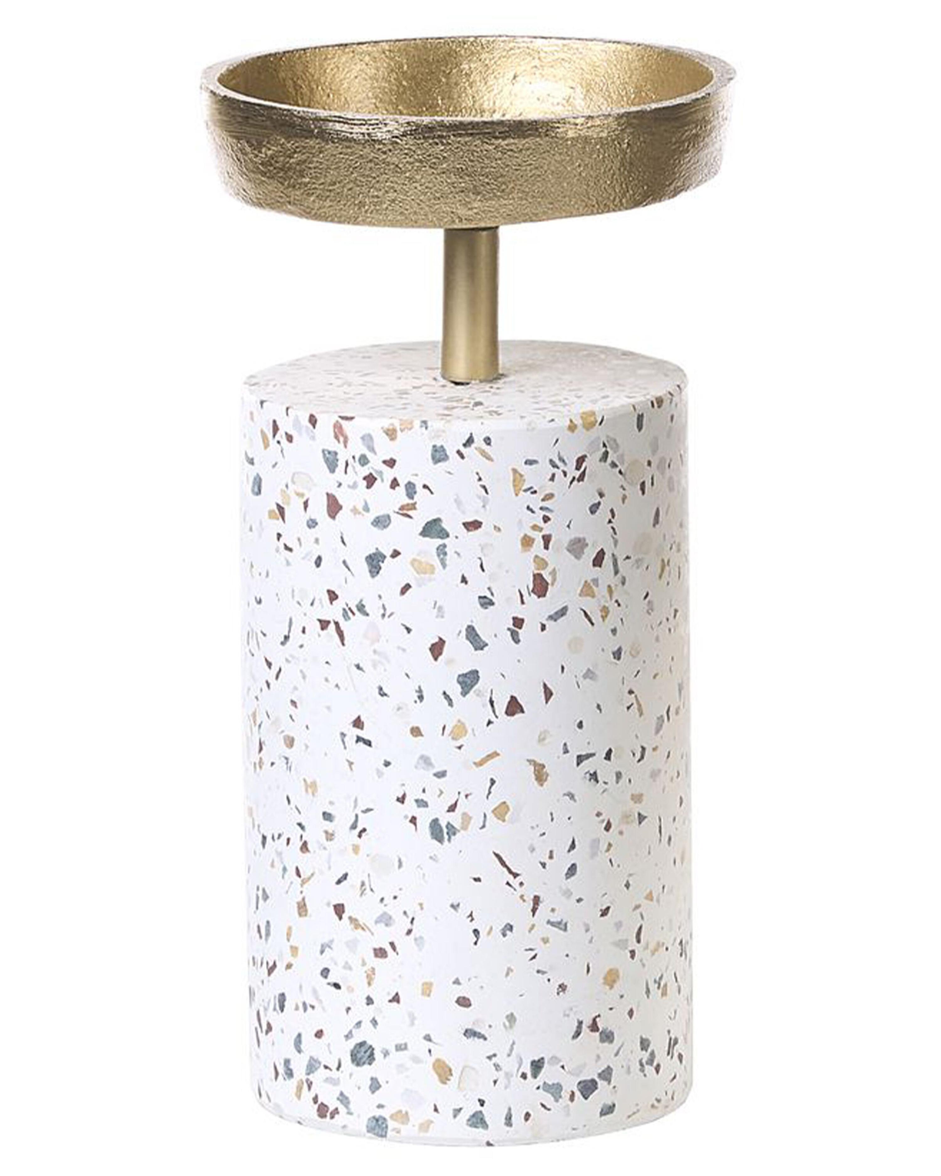 Sett med 2 lysestaker KAENGAN Stein 13/24 cm Gull | Beliani.no