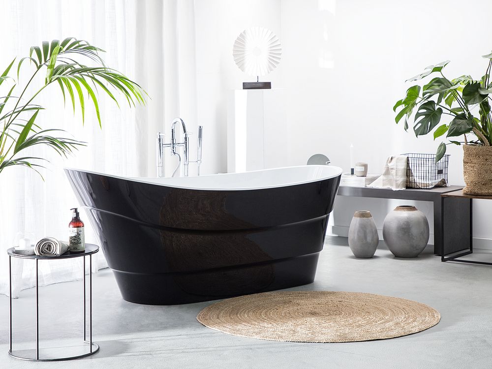 Freistehende Badewanne CAYMAN 170 x 76 cm Rot | Beliani.at