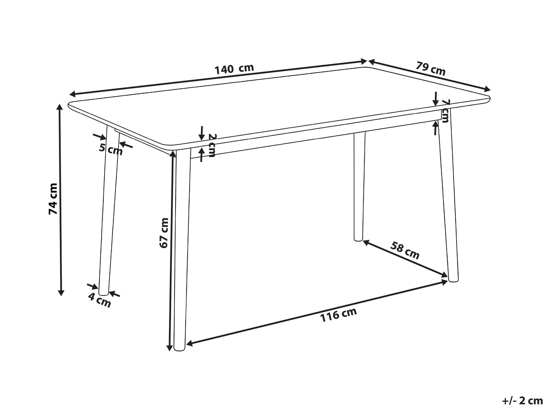Dining Table ELVYN Light Oak 140 cm 80 cm | Beliani.pl