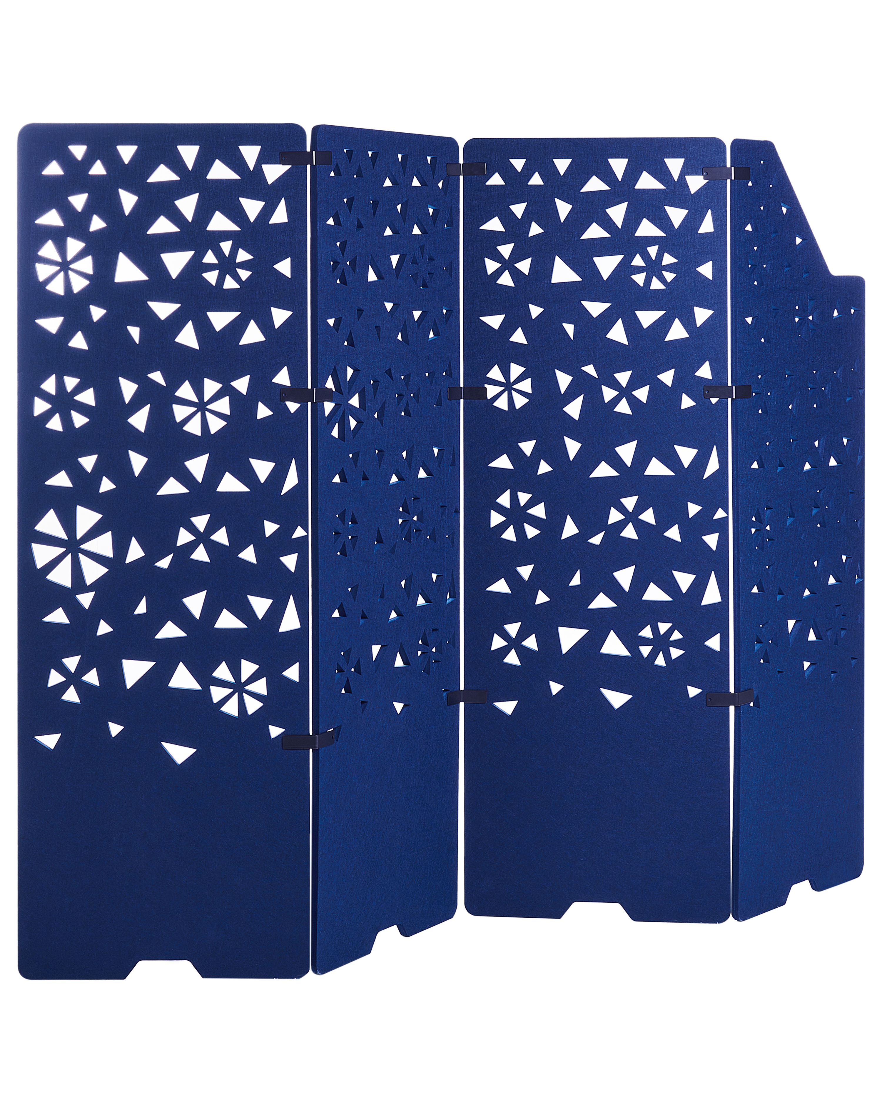 4 Panel Room Divider STARRY Navy Blue 240 cm 180 cm | Beliani.co.uk