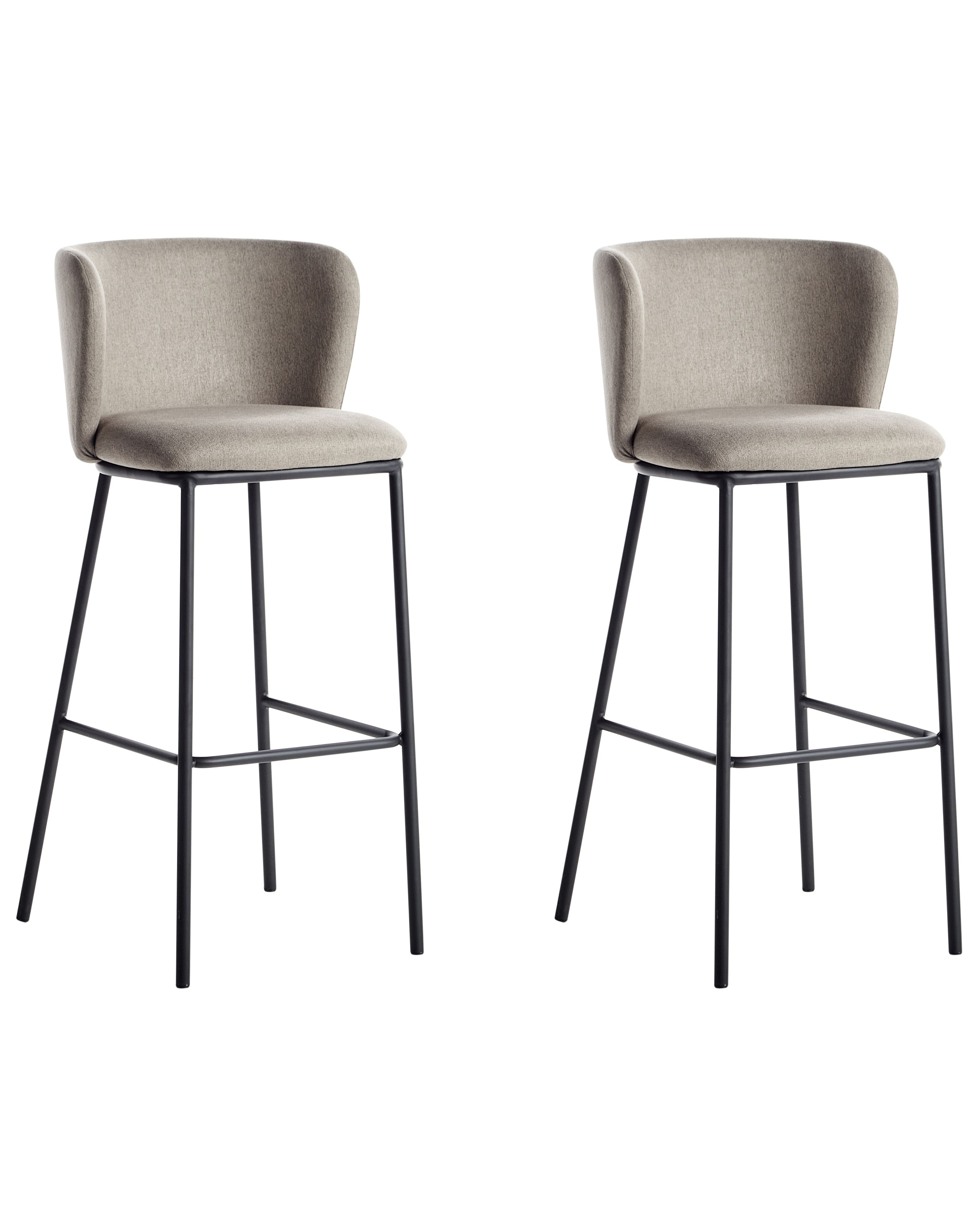 Set of 2 Bar Chairs MINA Taupe | Beliani.co.uk