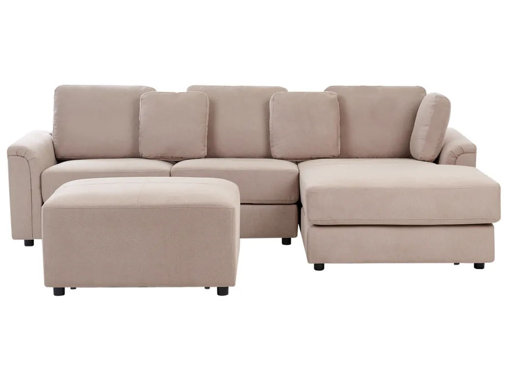 Ottomaan KOHLO Stof Lichtbeige | Beliani.nl