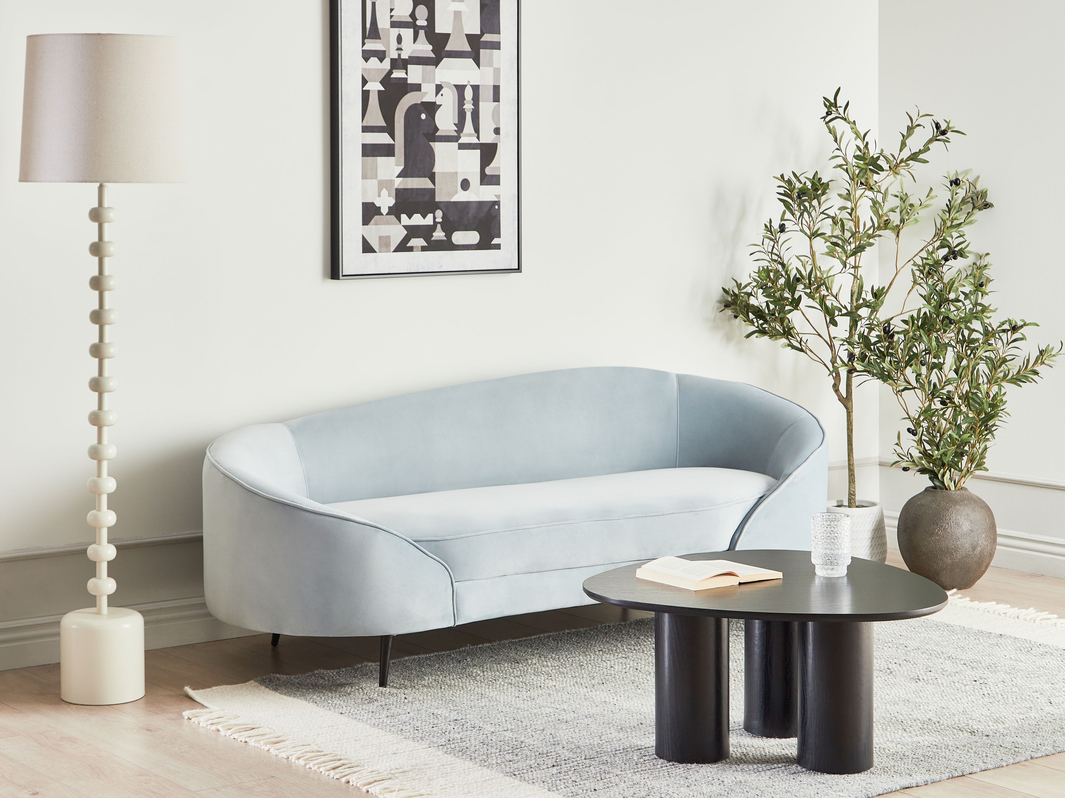 Velvet Sofa Light Blue SAVAR | Beliani.co.uk