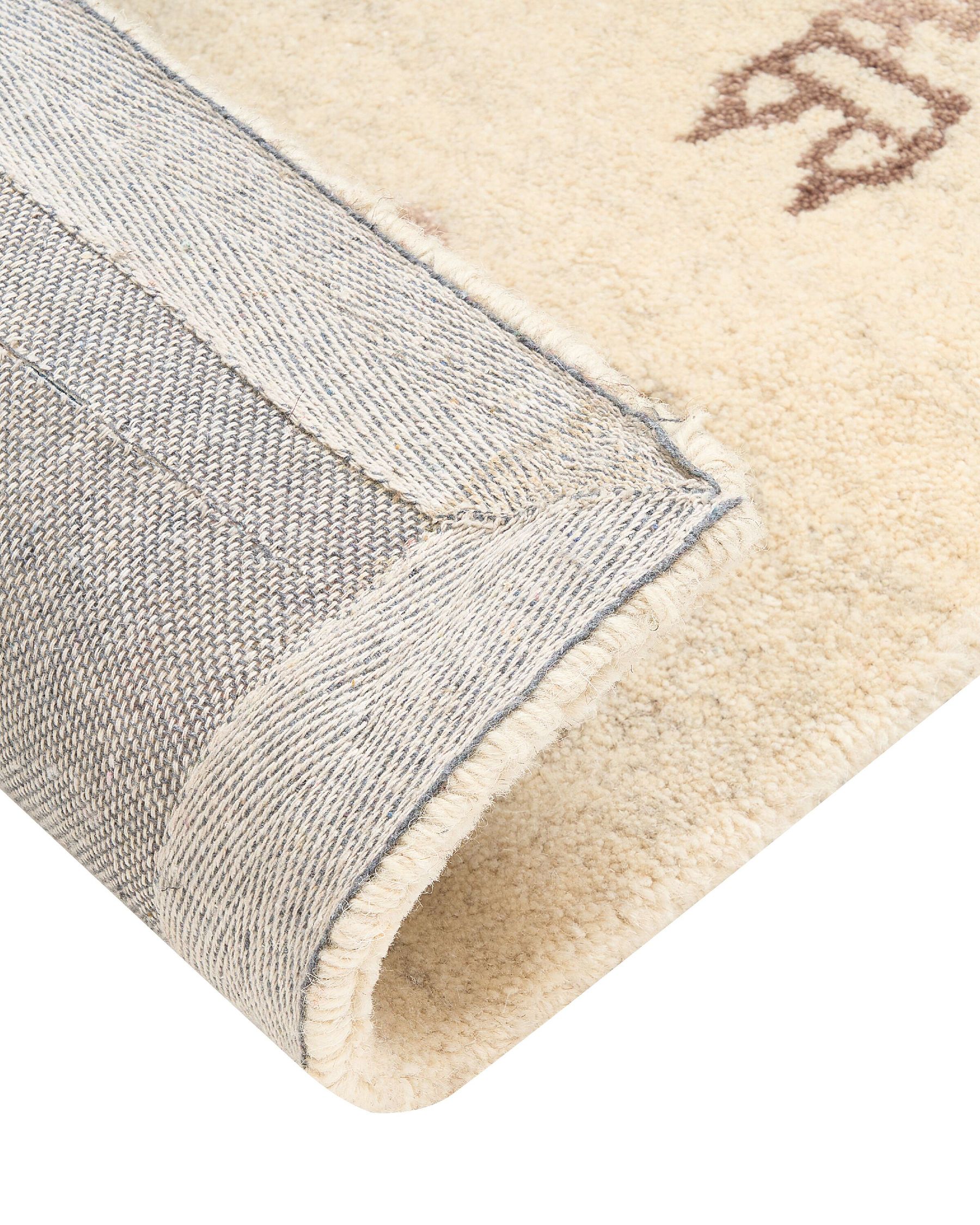 Wool Gabbeh Area Rug 160 x 230 cm Beige SULUCA | Beliani.co.uk
