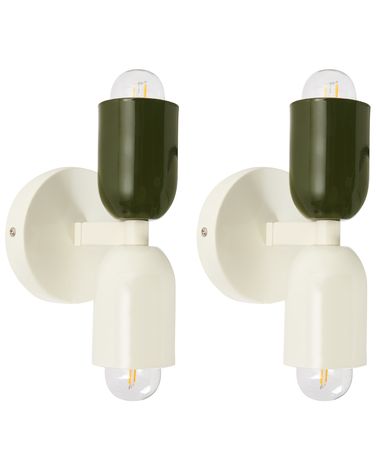 Set of 2 Wall Lamps TOPI Metal Off-White | Beliani.nl