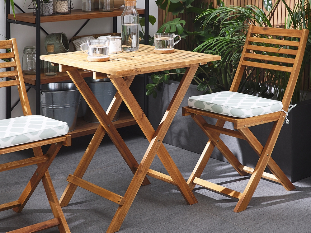 Bistro Set FIJI Wood Light Wood Beliani